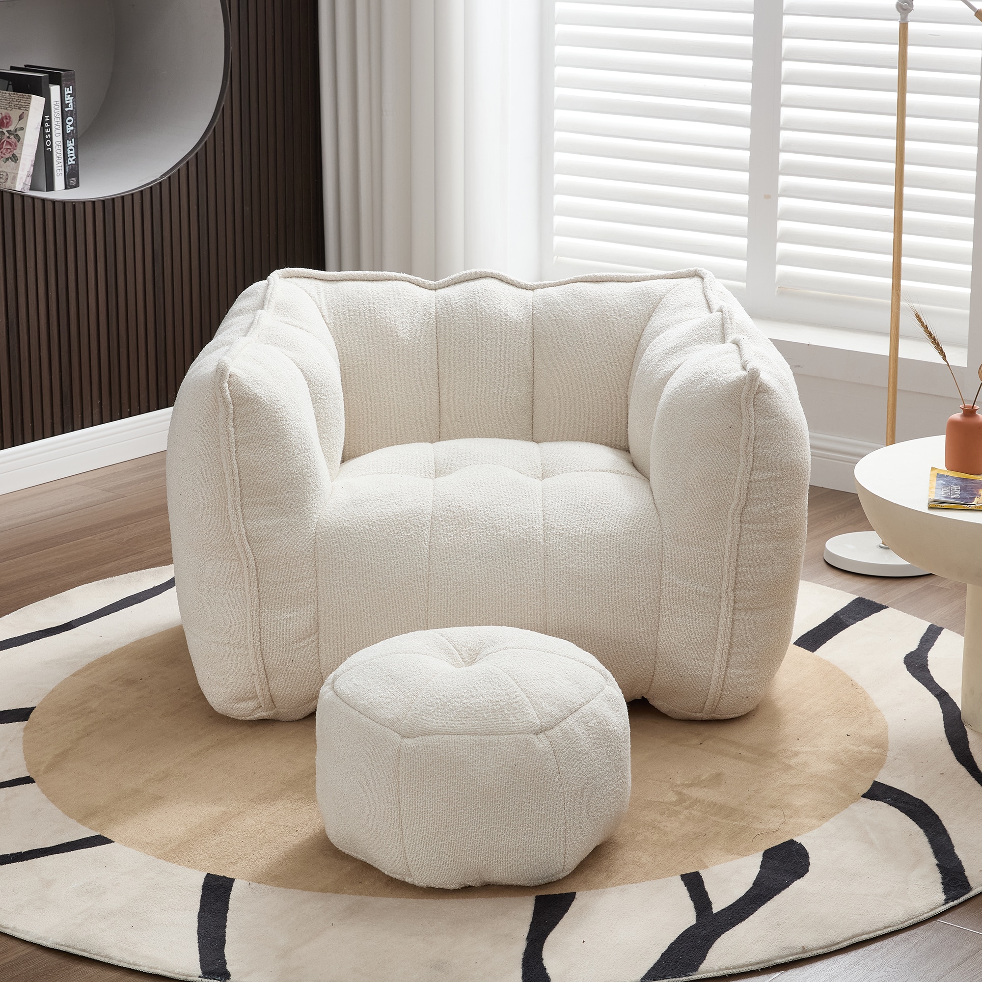 Tatayosi Adult Soft Bean Bag Chair with High Resilient Foam Chips ...