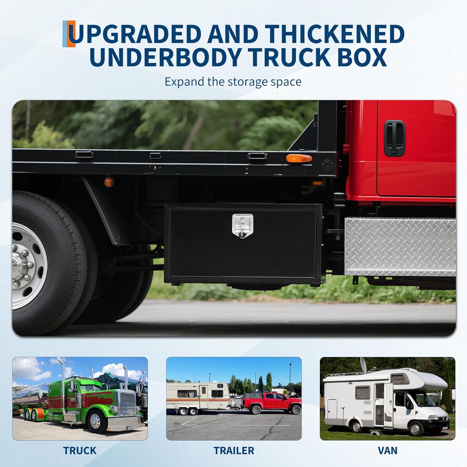 Qeetex 30-18-18 inch Black Steel Underbody Truck Box Pickup Storage Box ...