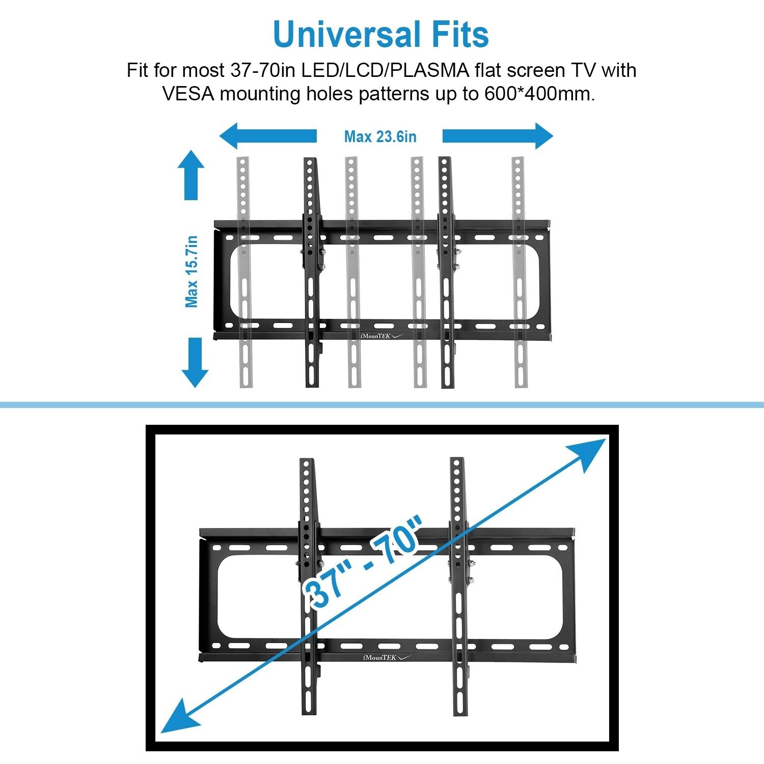 Huluwat Tilt TV Wall Mount Bracket For 37-70in LED LCD PLASMA Flat TV ...