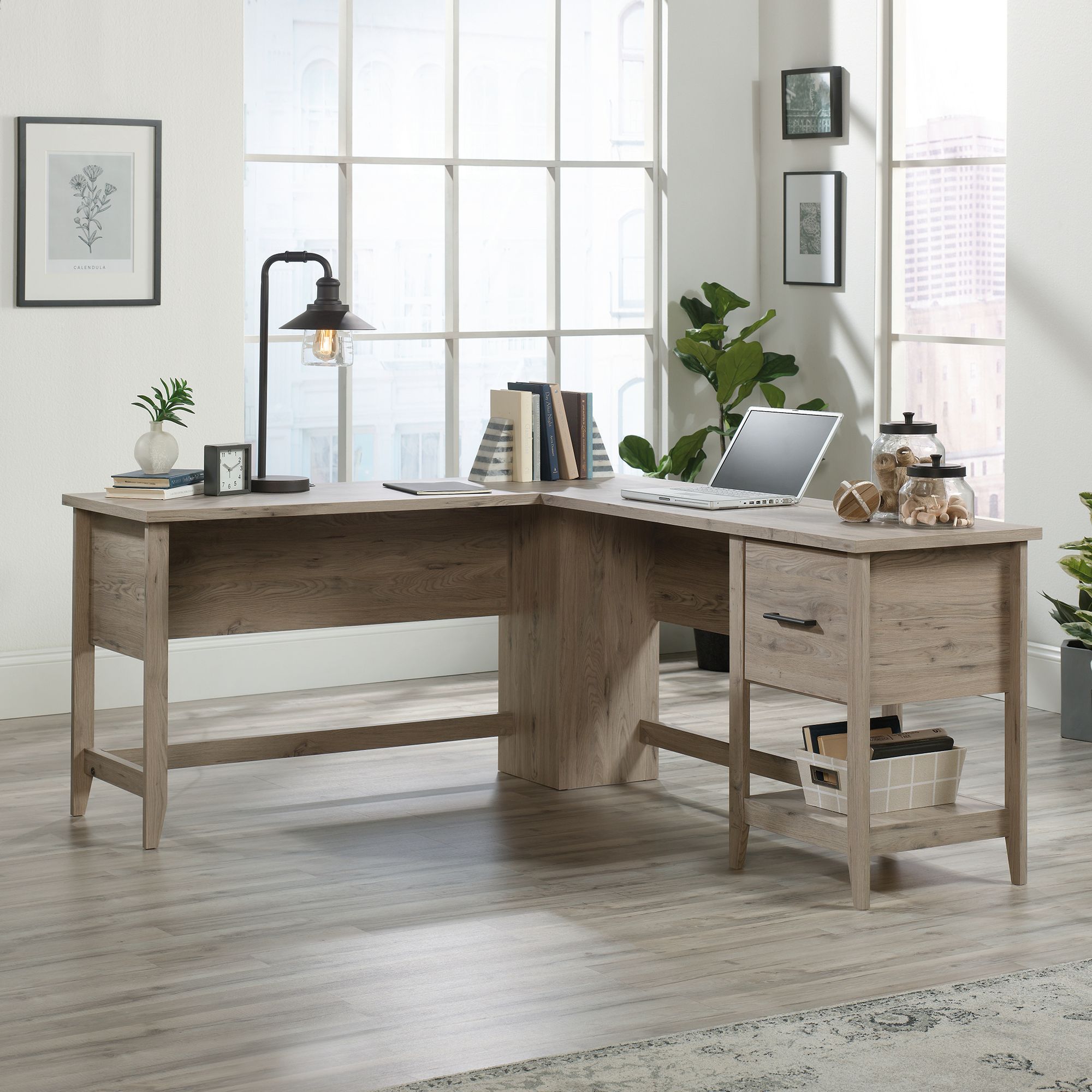 Sauder Summit Station L Desk Laurel Oak finish in the Desks department ...