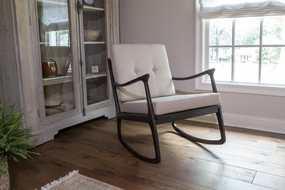 Decor Therapy Modern Dark Brown/Natural Contemporary Rocking Chair in ...