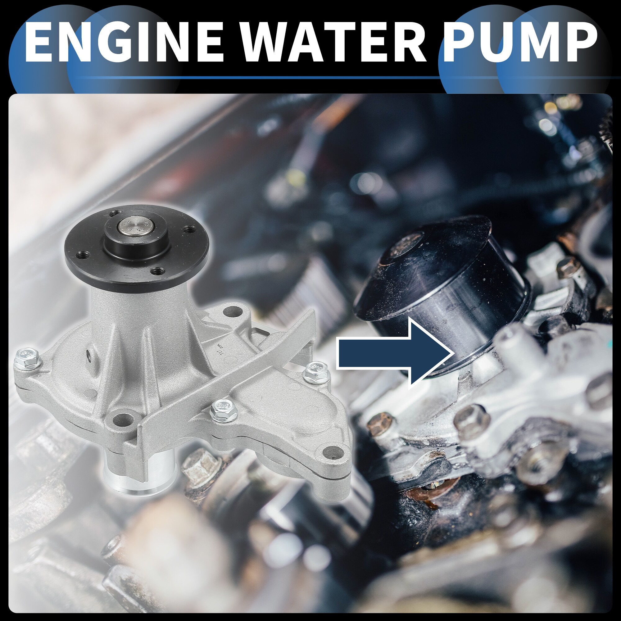 Unique Bargains Water Pump Front 16x14.5cm Engine Water Pump with ...