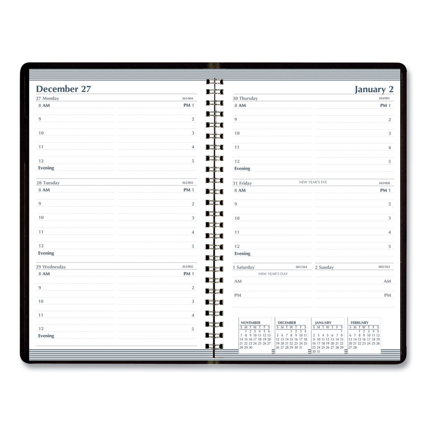 House of Doolittle Recycled Weekly Appointment Book 8 x 5 Black Cover ...
