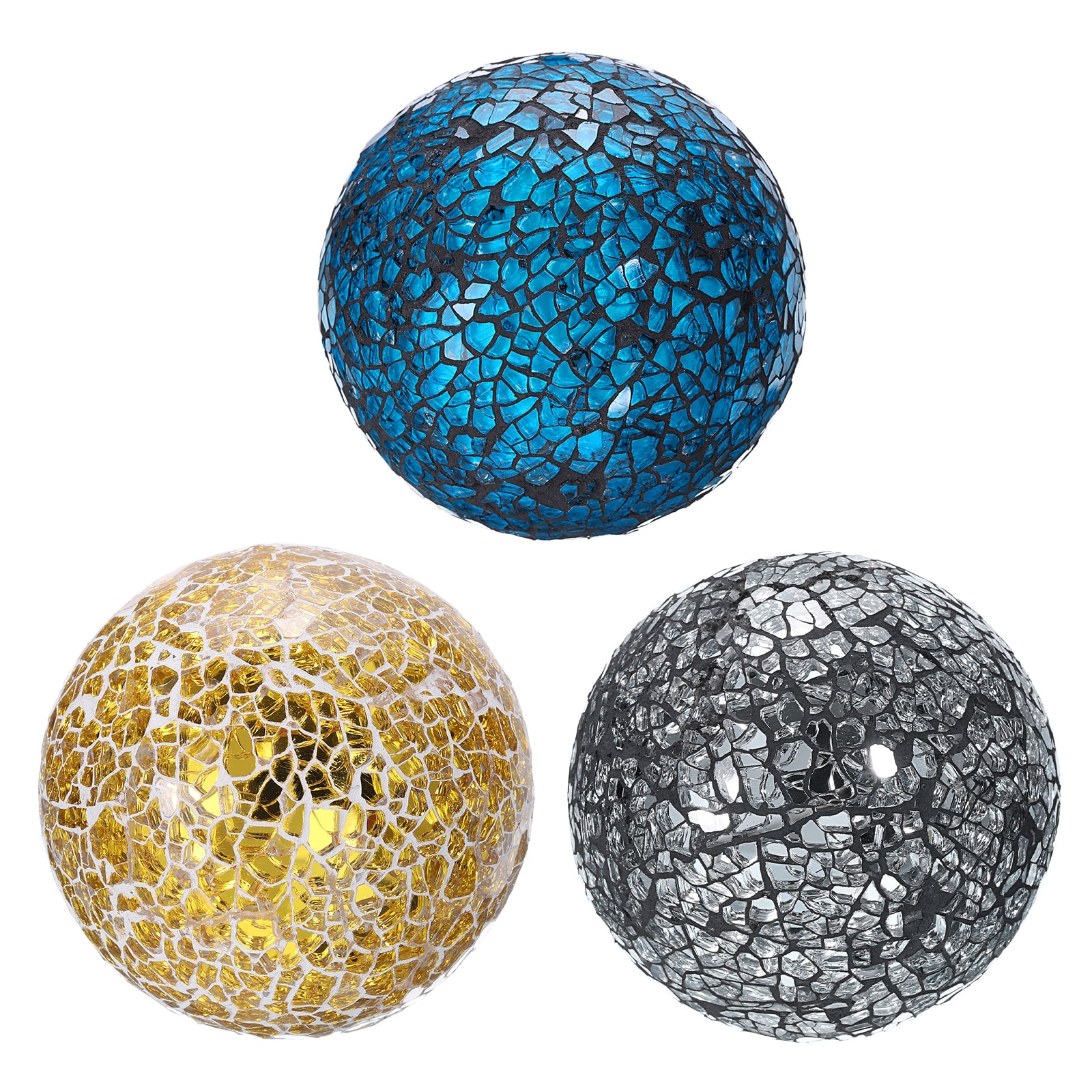 Unique Bargains 3pcs Decorative Glass Balls 3.15 Inch Orbs Centerpiece ...