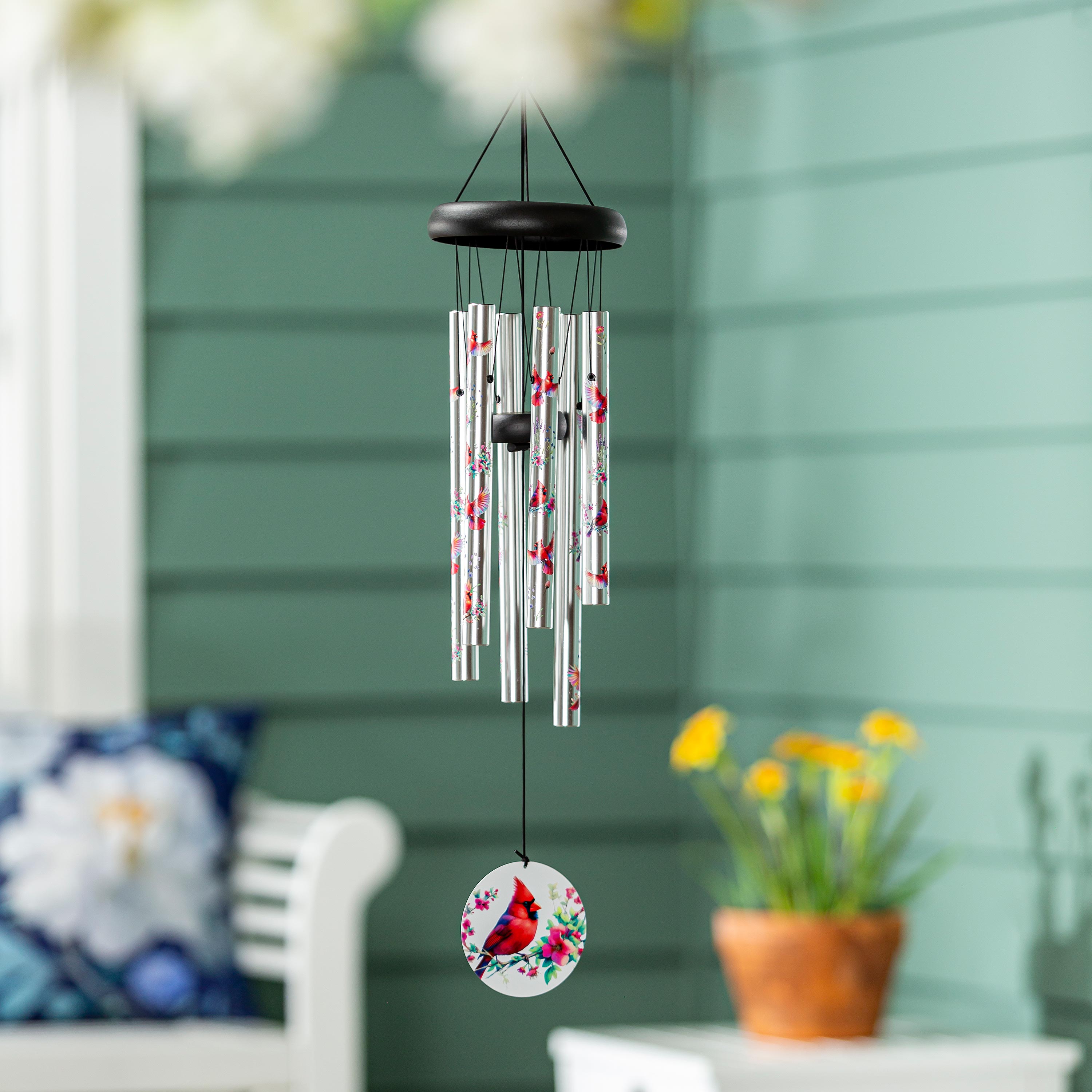 Evergreen 27-in Silver Metal Wind Chime in the Wind Chimes department ...