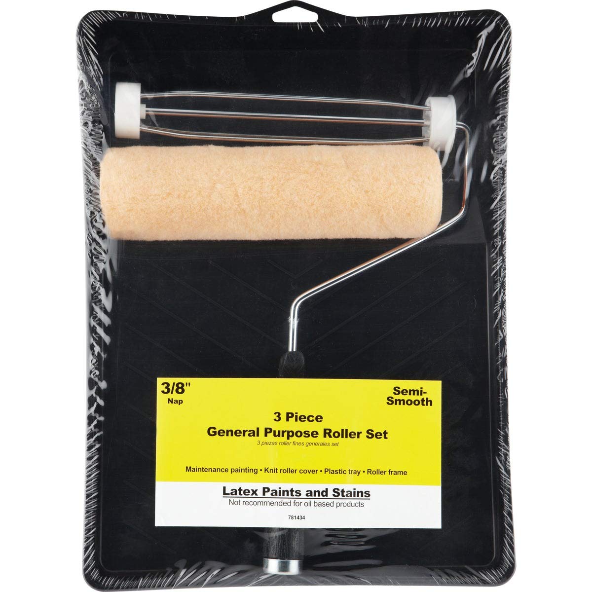 Linzer Products 781434 Tray Roller Set for 9 in Paint Rollers Black in ...