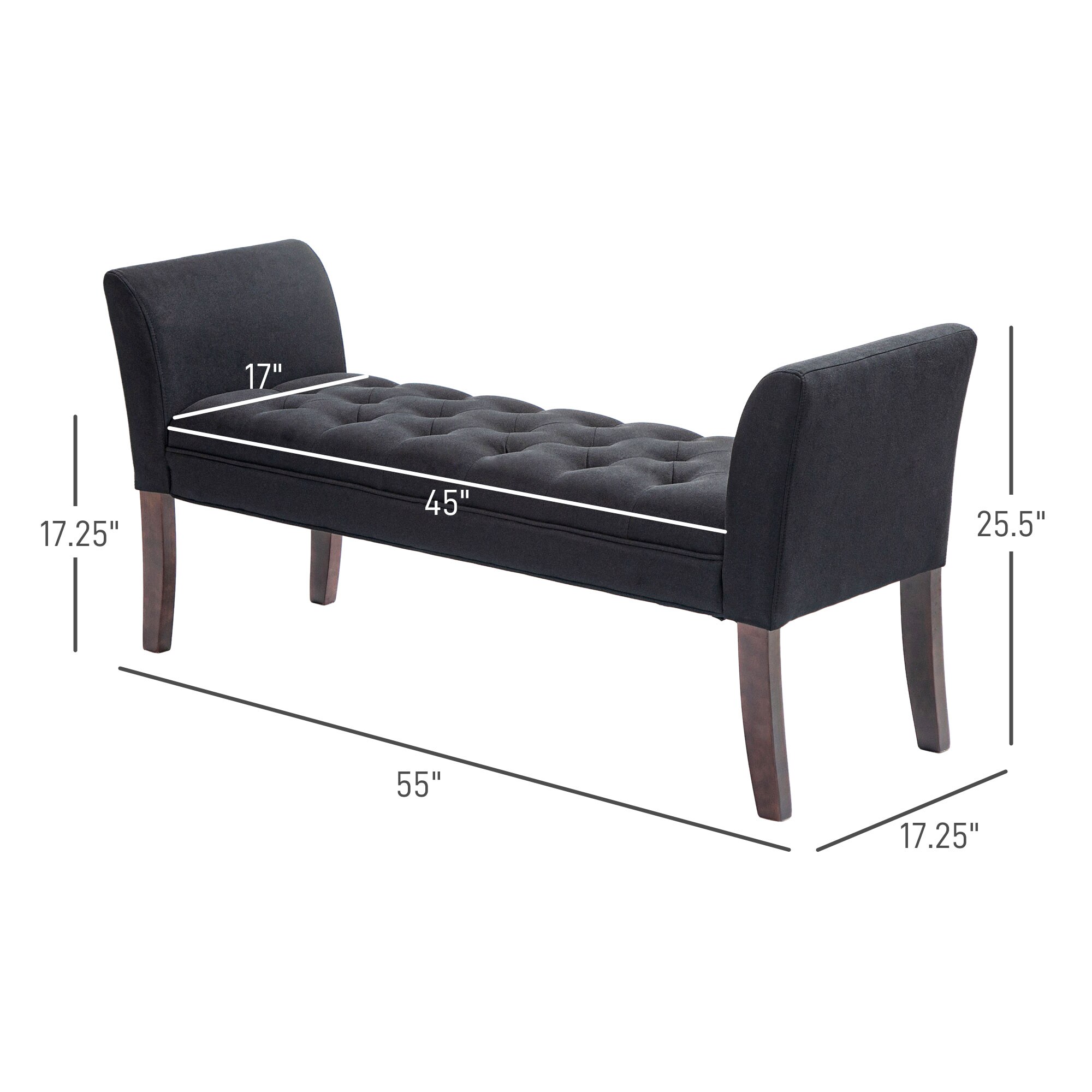 kleankin HOMCOM End of Bed Bench with Button Tufted Design Upholstered ...