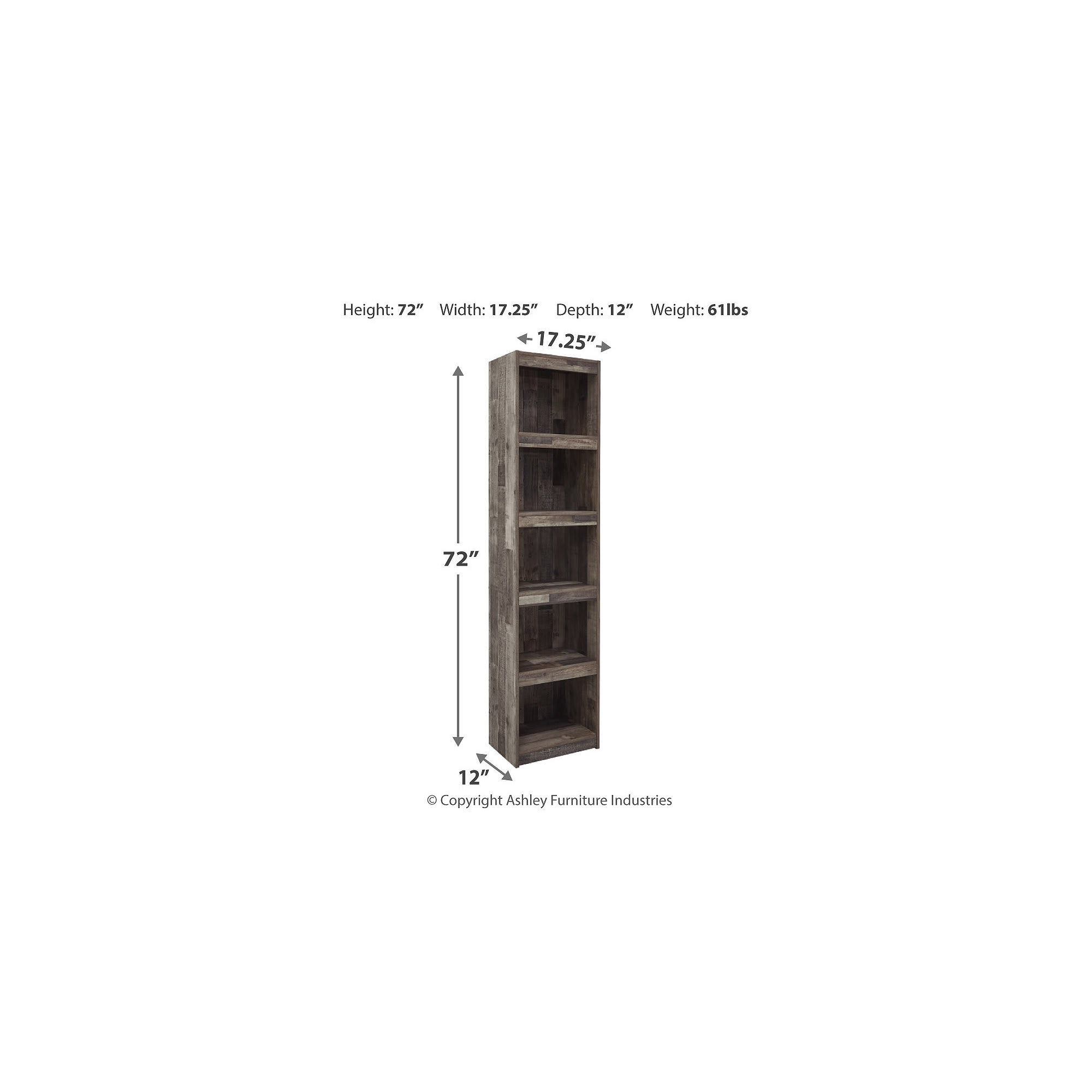 Signature Design by Ashley Derekson Gray and Brown Pine Look 72 Inch ...