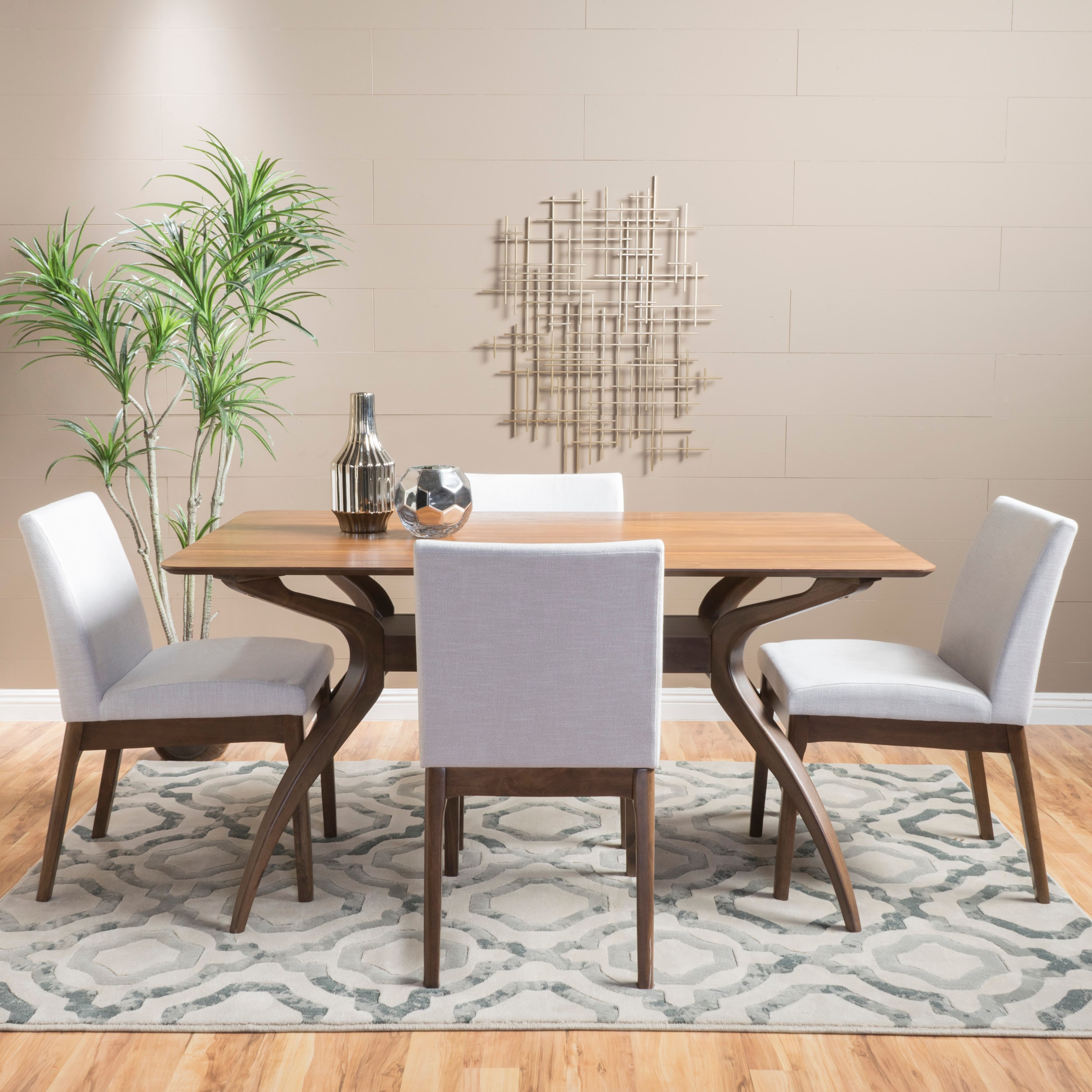 Christopher Knight Home Shuman Mid-Century Modern 5 Piece Dining Set ...