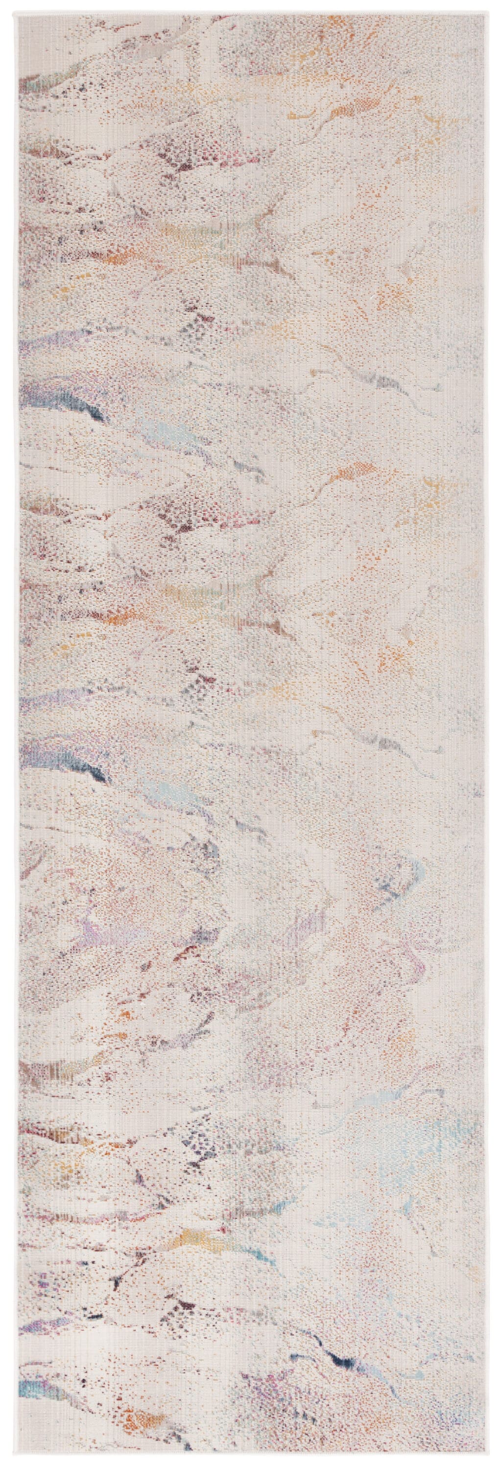 Safavieh 3 X 8 (ft) Ivory/Blue Gold Indoor/Outdoor Abstract Mid-century ...