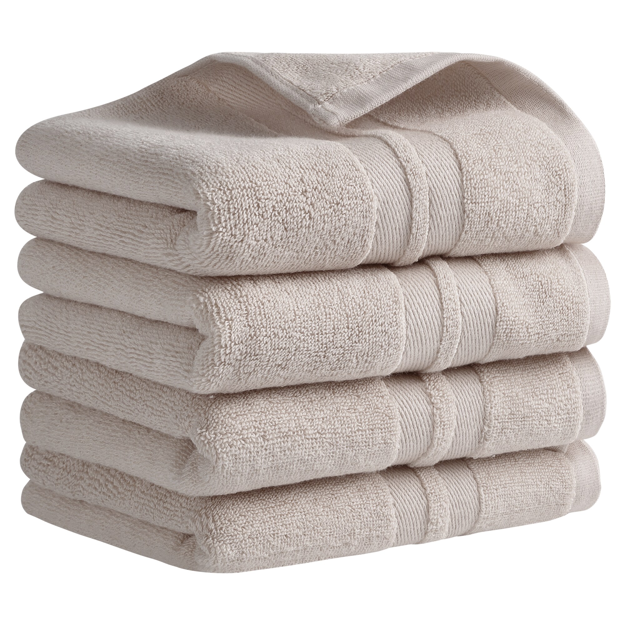 Unique Bargains 4pcs Striped Hand Towels Cotton Soft Absorbent Bathroom ...