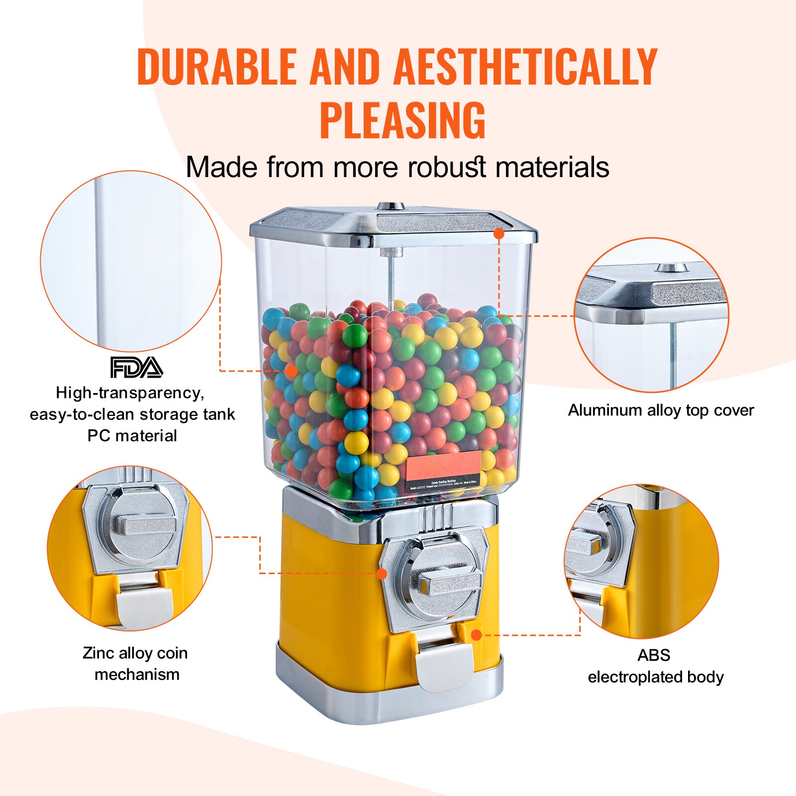 GIVIMO 17-in Gumball Machine for Kids Coin-Operated Bubble Gum ...