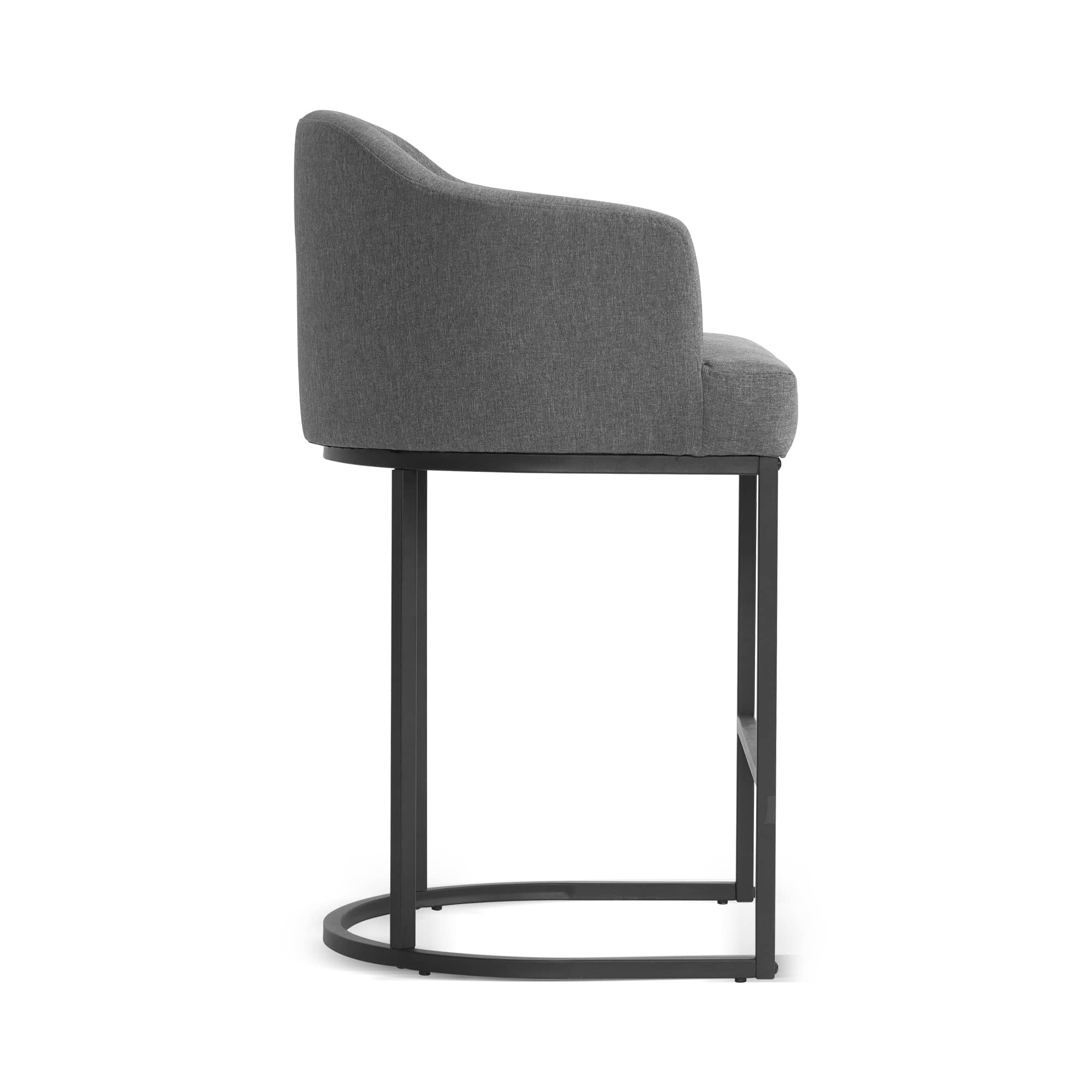 Hosworth 26.in Dark Grey Set of 4 Modern Counter Stool Fabric ...