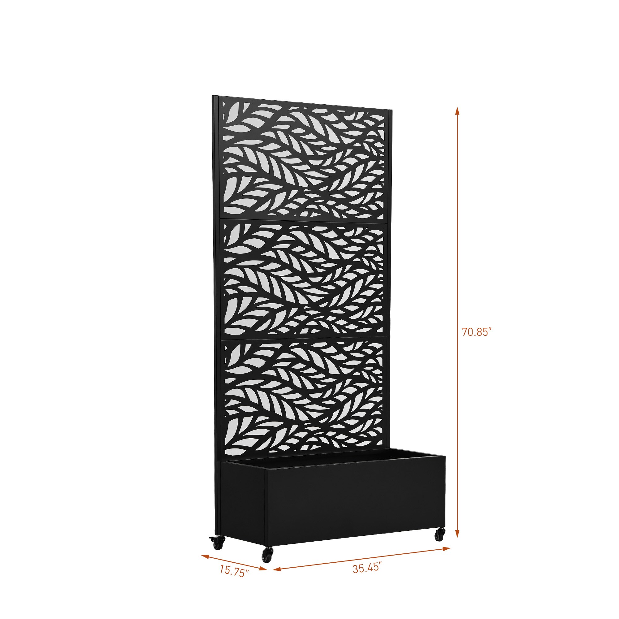 Dreamsidea Privacy screen with flower box and wheels galvanized steel ...