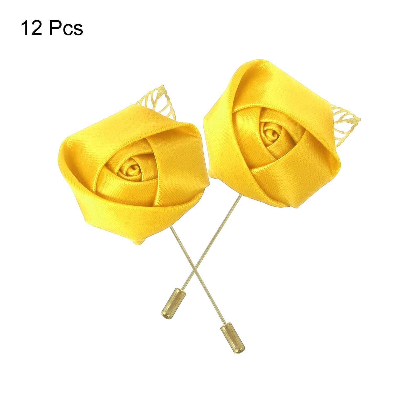 Unique Bargains 12pcs Groom Boutonnieres Rose Boutonnieres Pins for Men ...