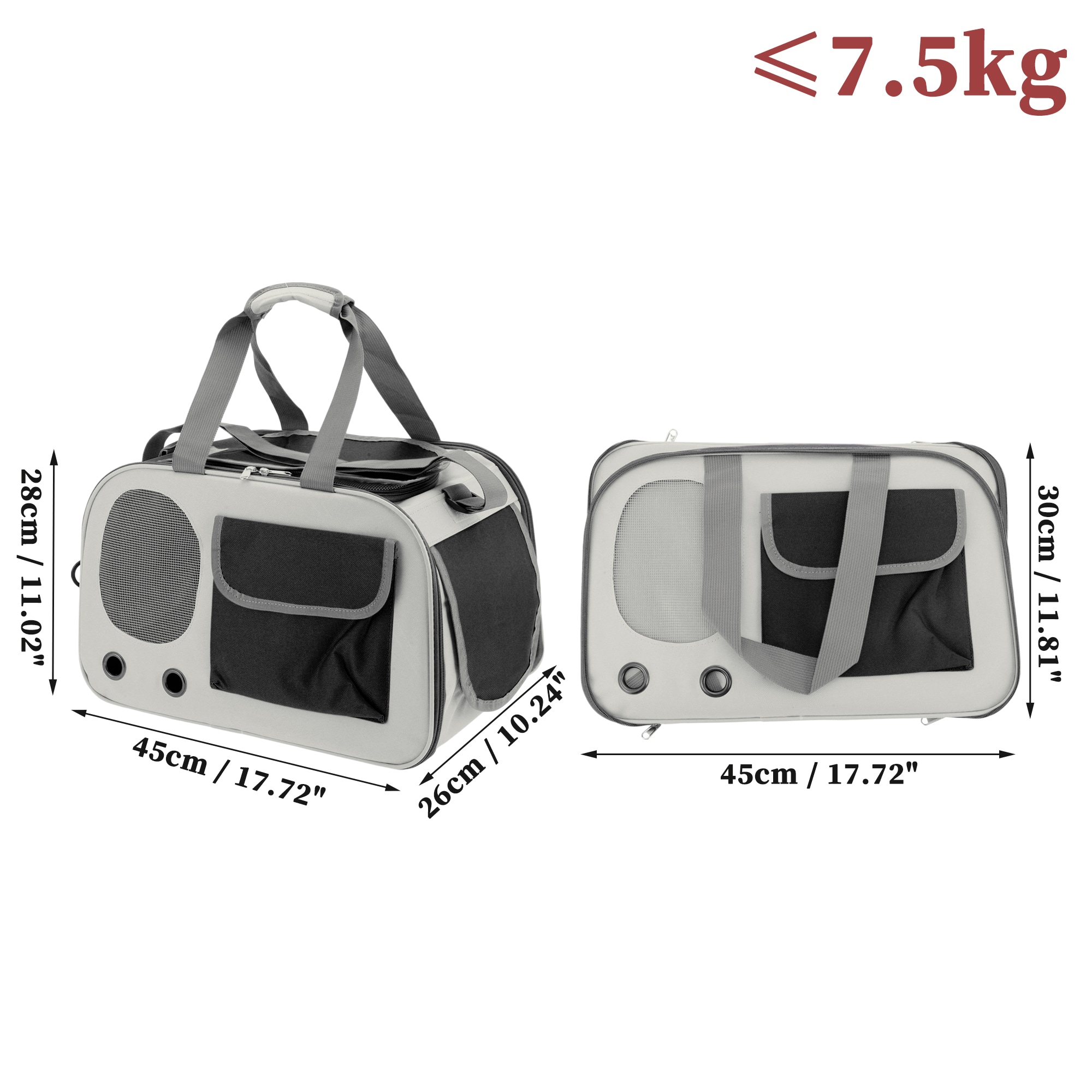 Unique Bargains Pet Carrier Bag Foldable Transport Box Breathable ...