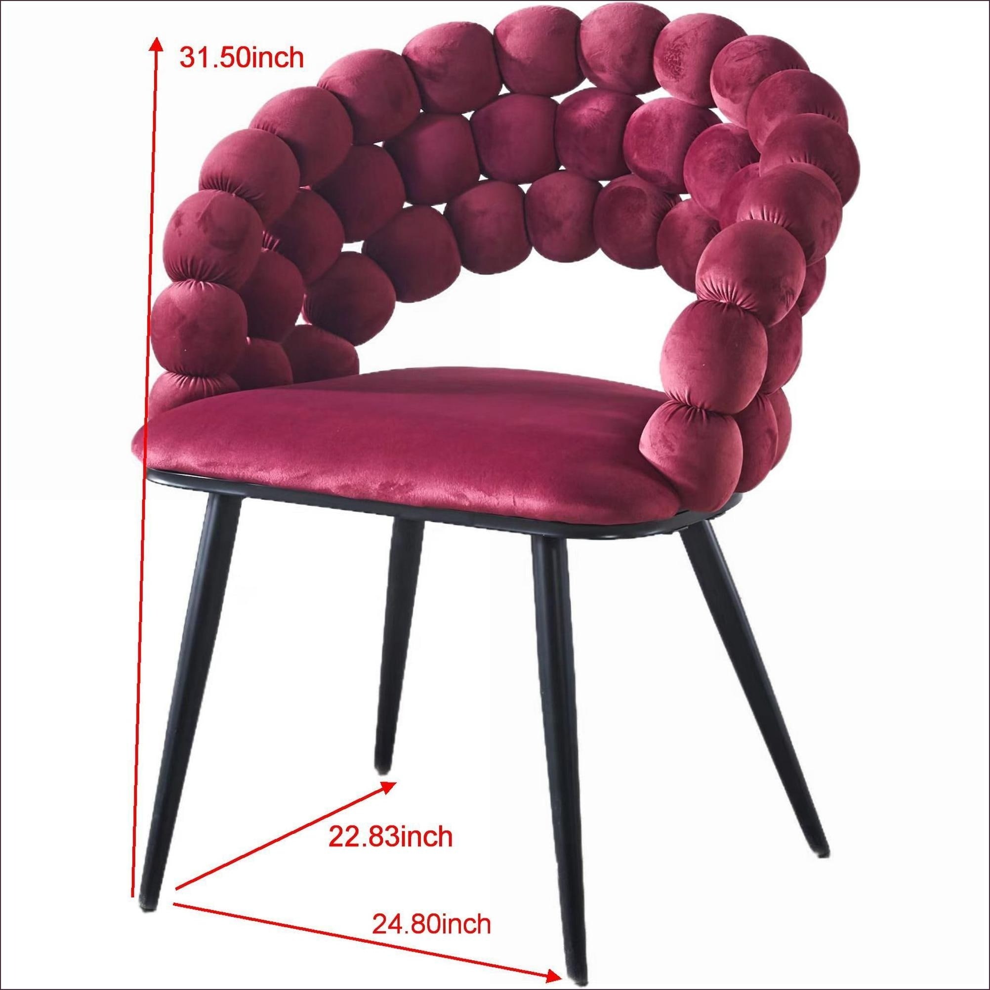 Watnature Set of 2 Burgundy Red Modern Accent Chairs for Adults Golden ...