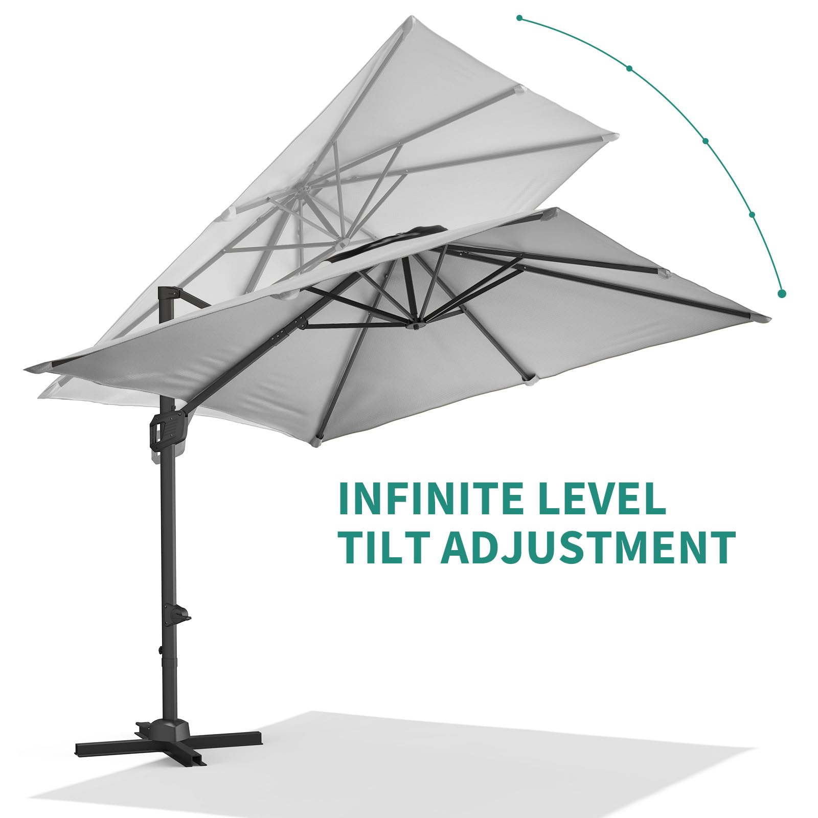 GarveeLife 10x10 FT Offset 360 Rotation Large Square Cantilever ...