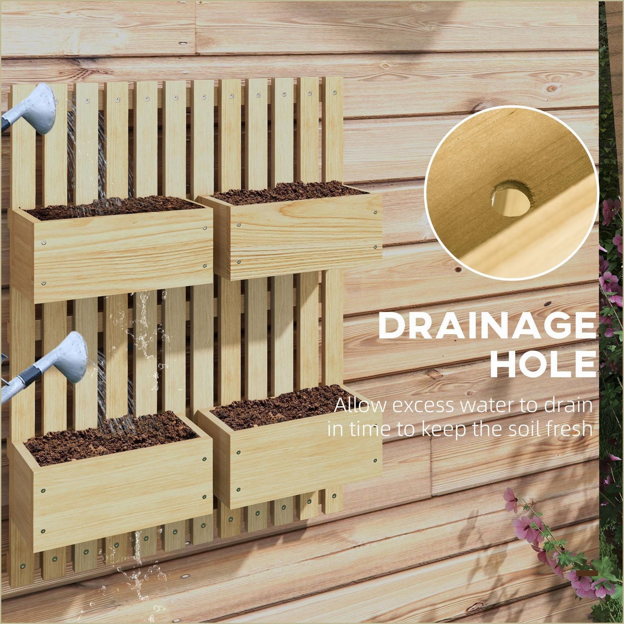 Watnature Trellis Enrejado 4-Botimes Adjustable Wall-Mounted Garden Bed ...