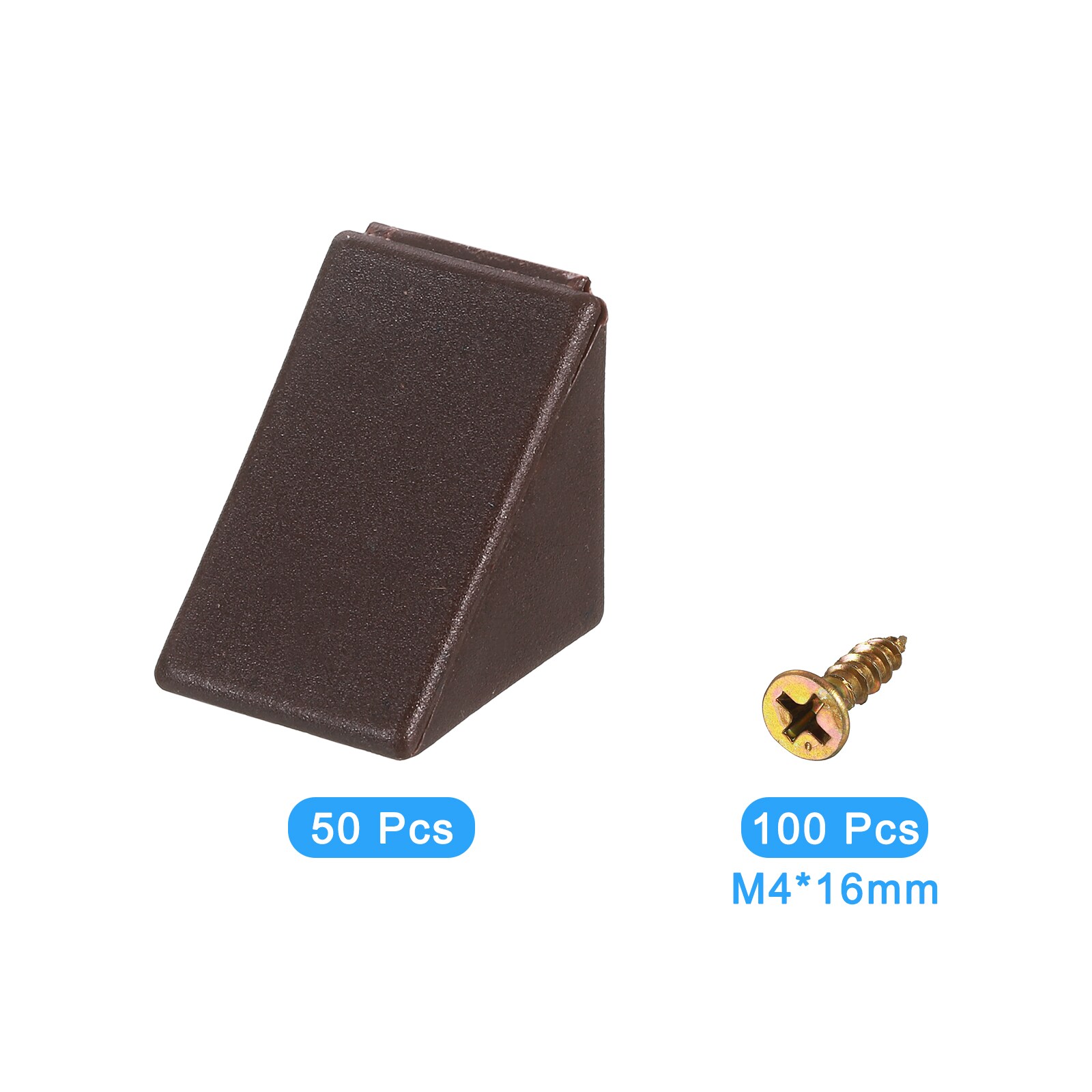 Unique Bargains 50pcs 90 Degree Plastic Corner Braces with Cover Cap 17 ...