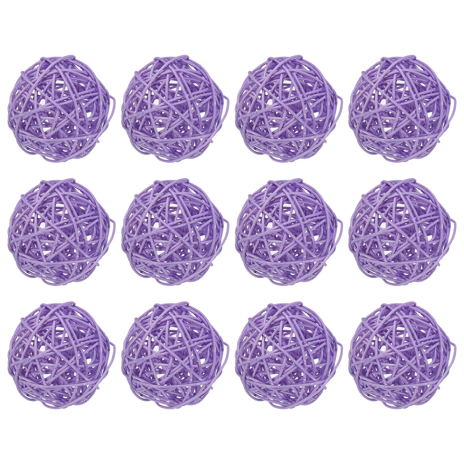 Unique Bargains 18 pcs Wicker Rattan Balls Decorative Balls 2.8Inch for ...