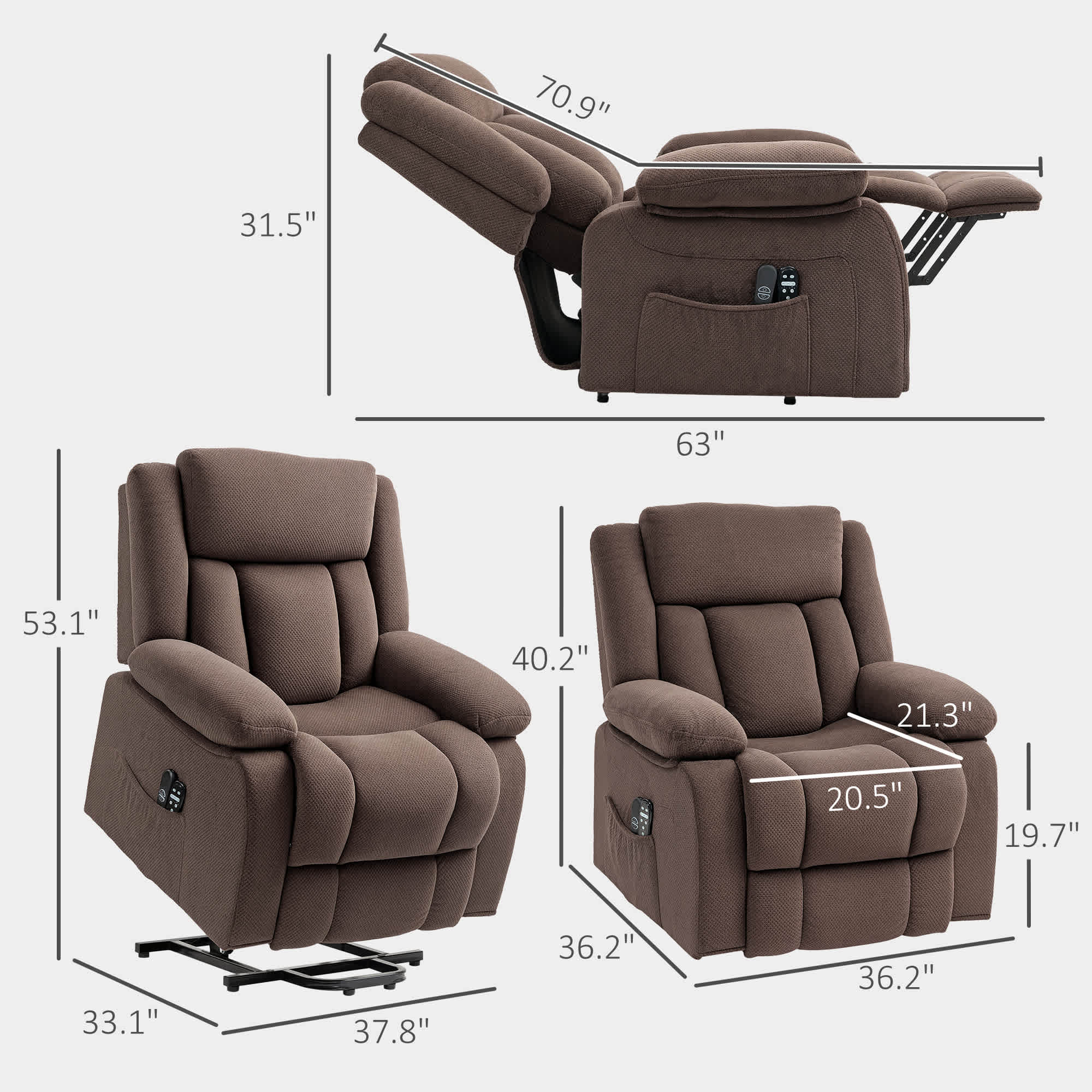 CIPACHO Power Lift Recliner Chair with Massage and Heat Electric Lift ...