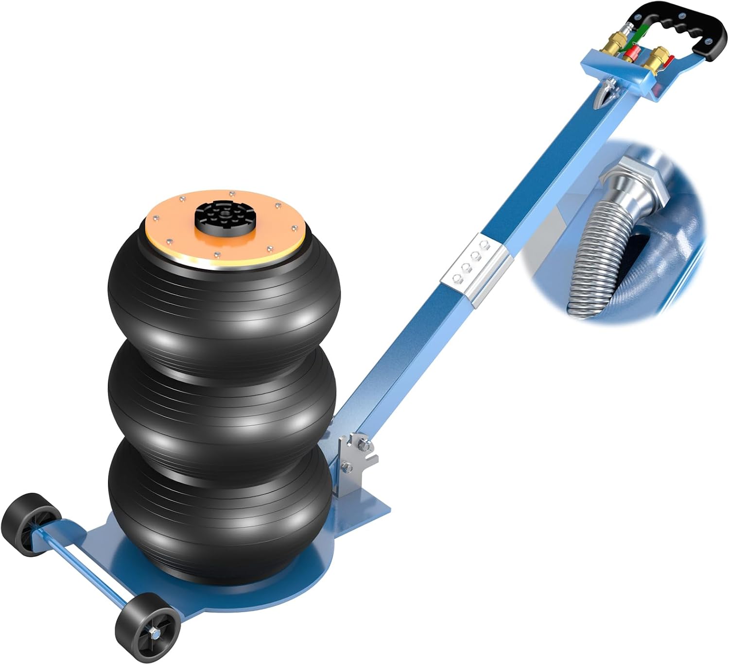 LARBANKE Air Jack 3 Tons/6600 lbs Pneumatic Jack Triple Bag Air Jack ...