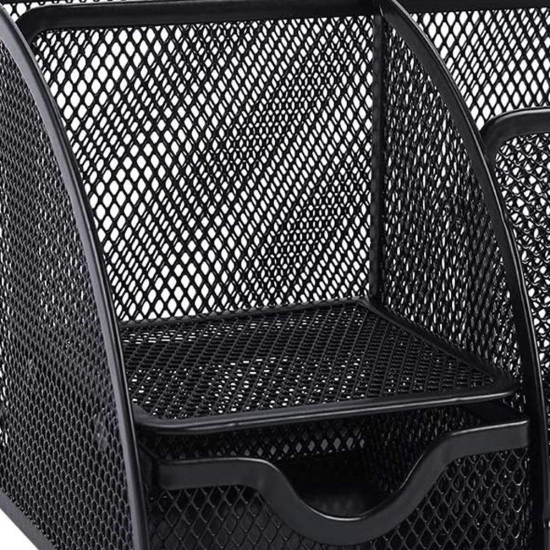 HomeRoots Sleek Matte Black 6 Compartment Desk Organizer 4000390045 at ...