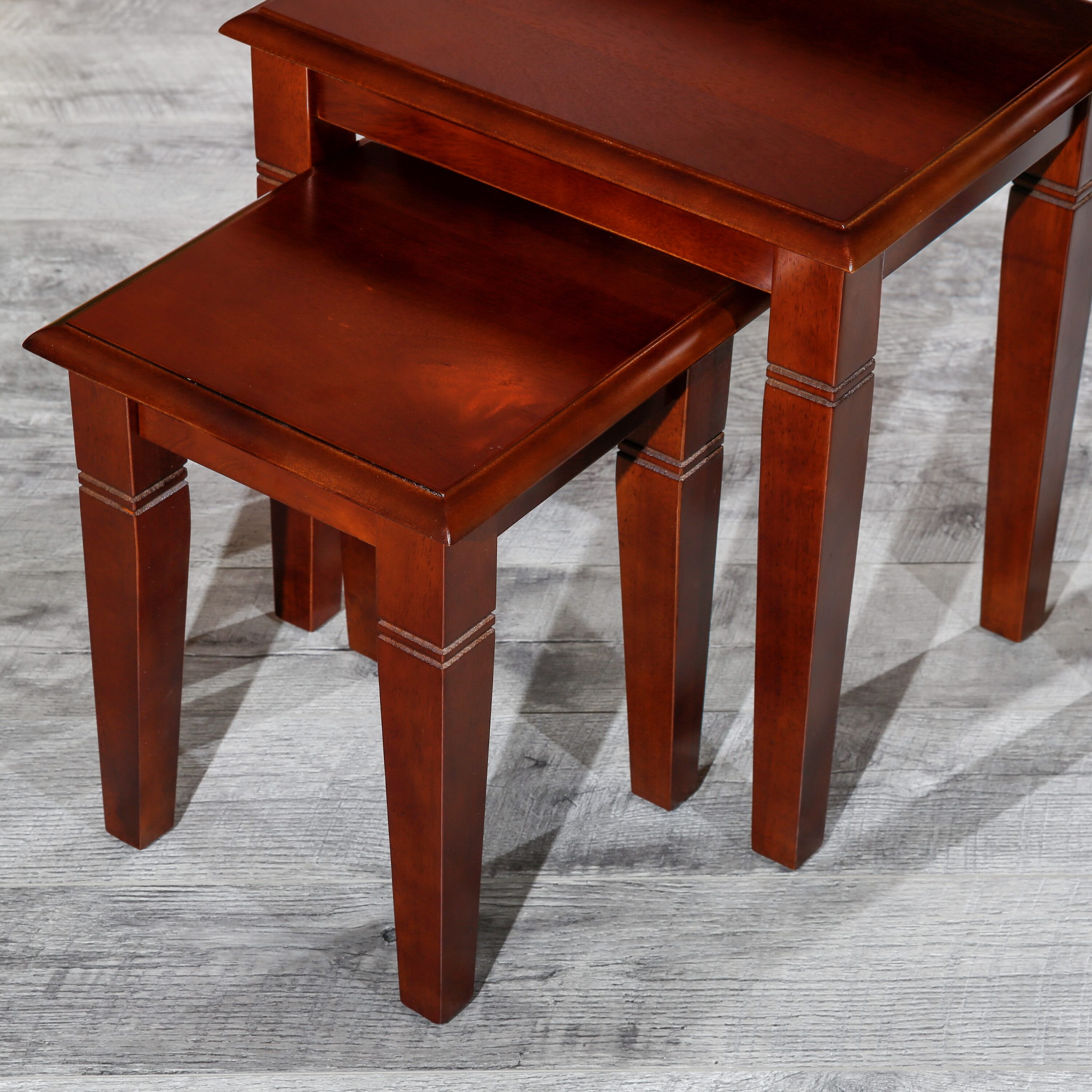 Blisstyle 3 Piece Nesting Table Set Cherry Unique Modern Coffee Table ...