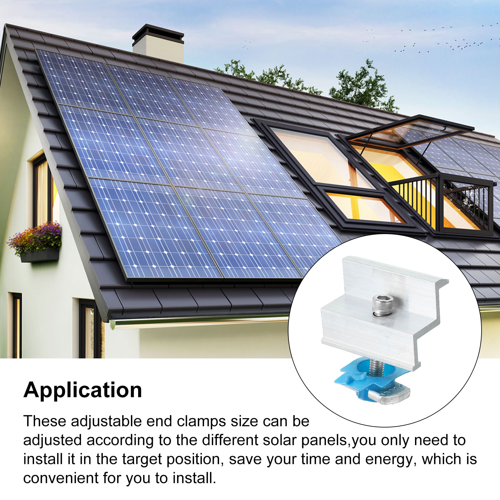 Unique Bargains Solar Panel Z Brackets Mounting Adjustable End Clamps ...