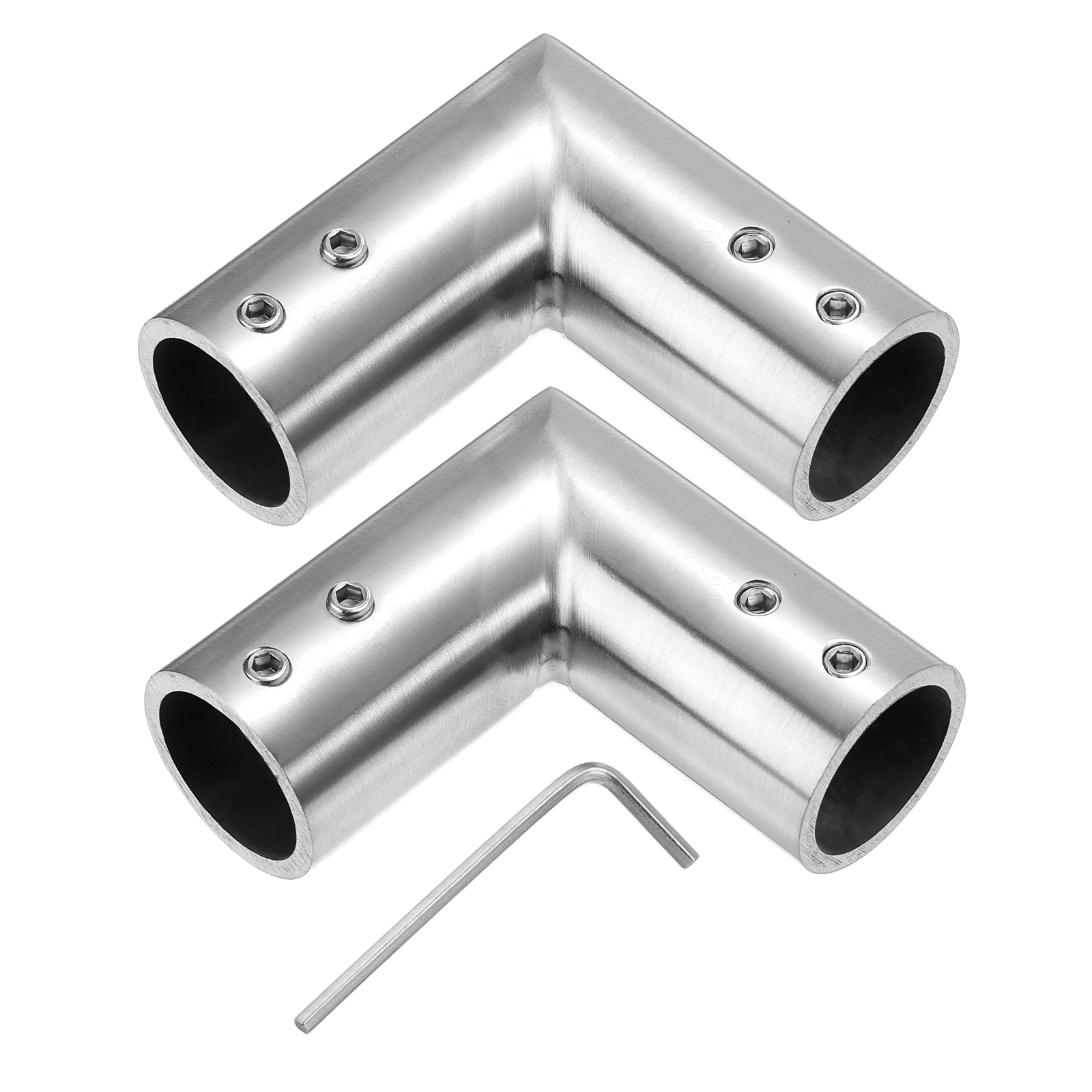 Unique Bargains 2pcs Corner Curtain Rod Connector 90 Degree Window ...