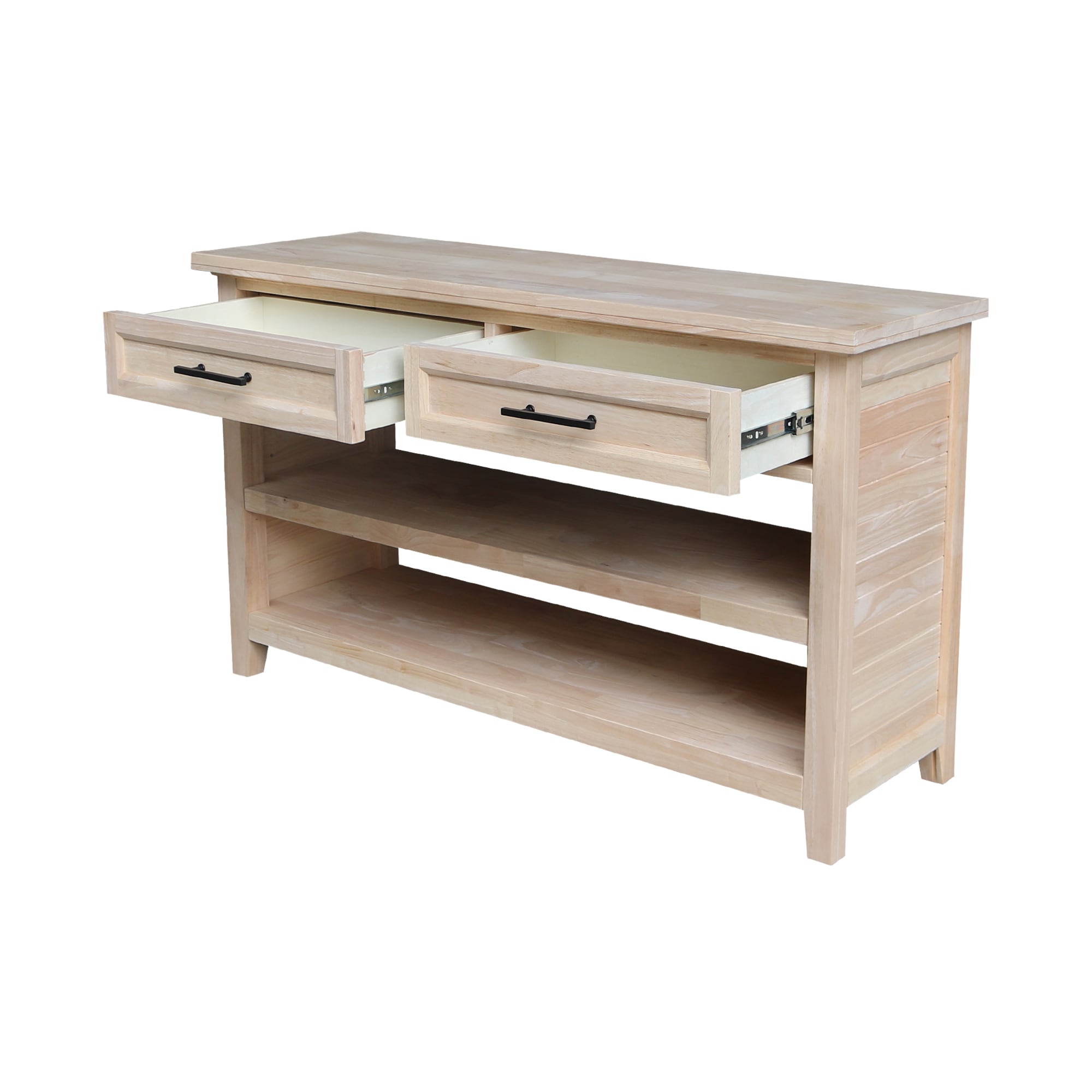International Concepts Farmhouse Rectangular Wood Unfinished Rubberwood ...