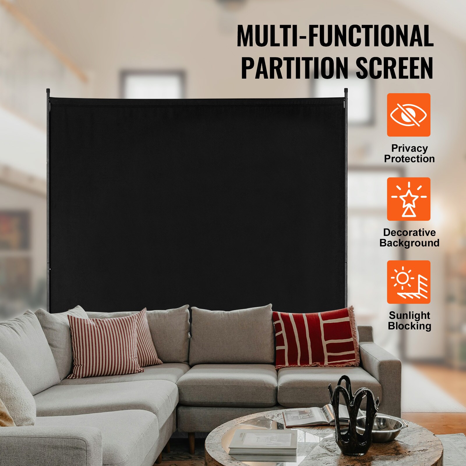 VEVOR Room Divider Single Panel Room Divider 6FT Privacy Screen Indoor ...