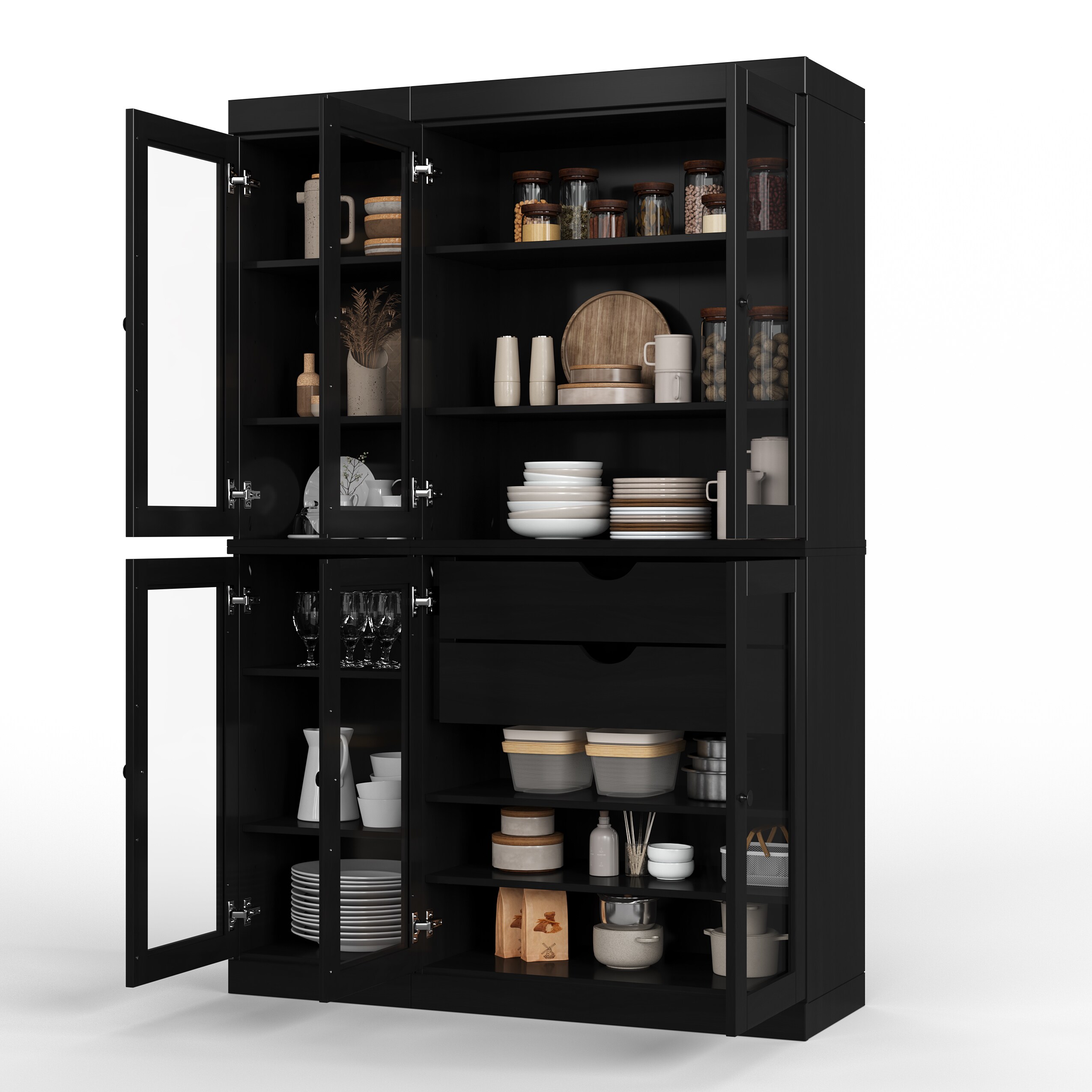 Palace Imports 48.5-in W Solid Wood Tall Clear Glass Modular Kitchen ...