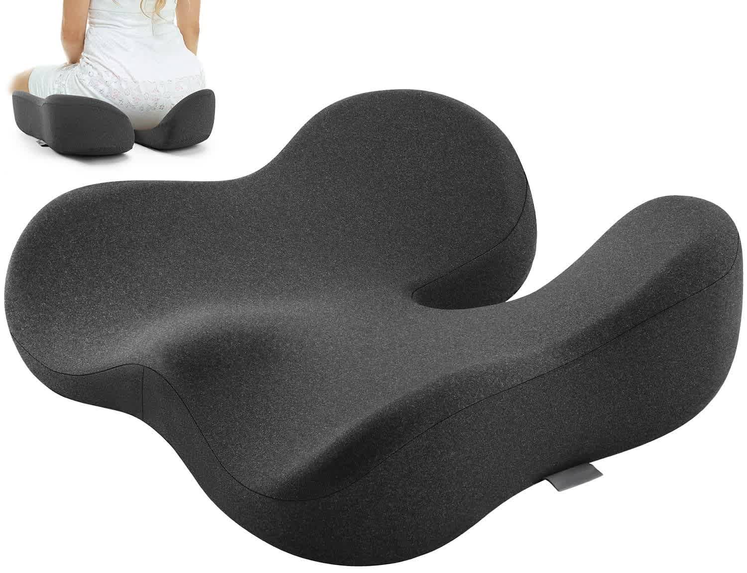 Aoibox Ergonomic Memory Foam Seat Cushion Gray 1 Piece Contoured for ...
