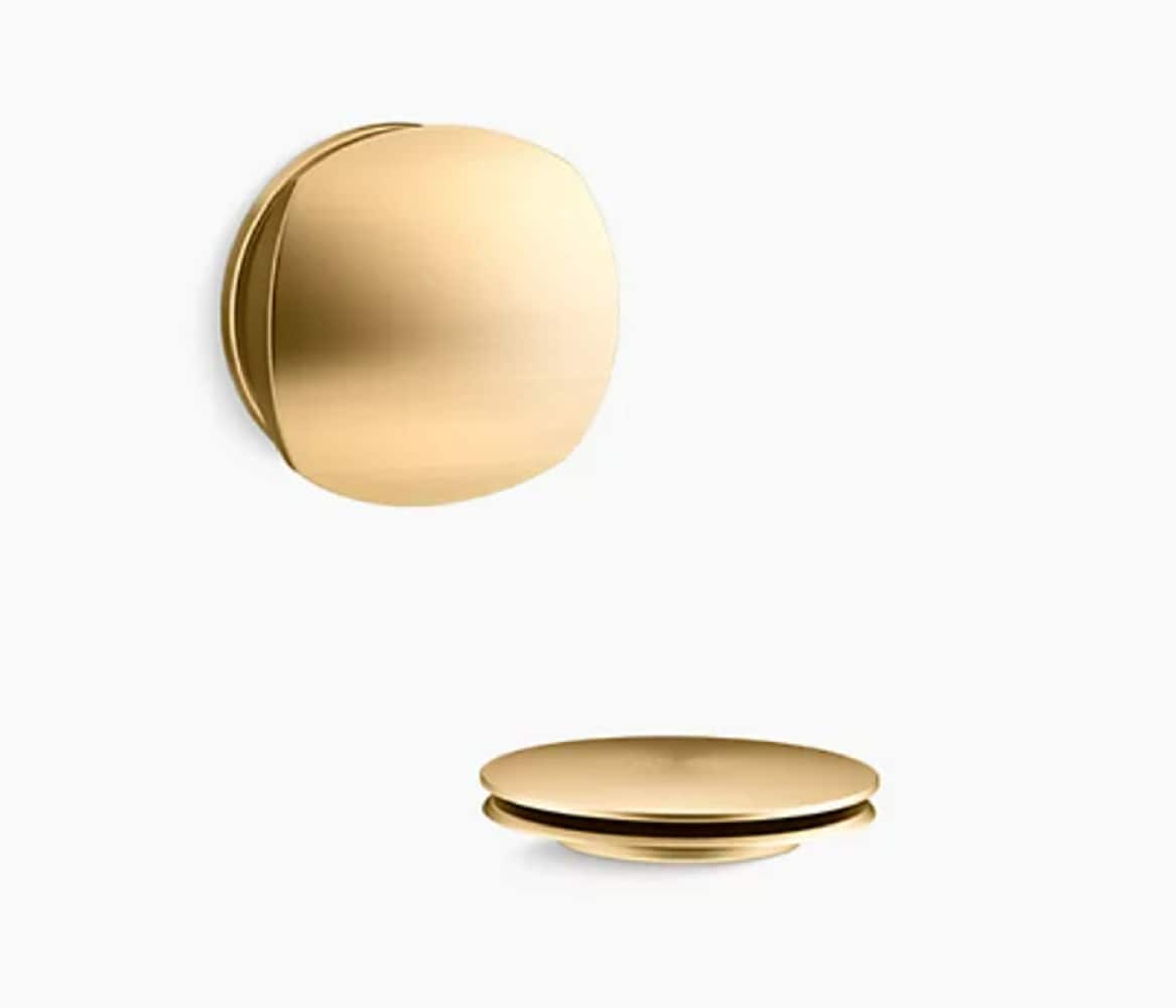 KOHLER 3-1/8-in PureFlo Vibrant Brushed Moderne Brass Rotary Drain in ...