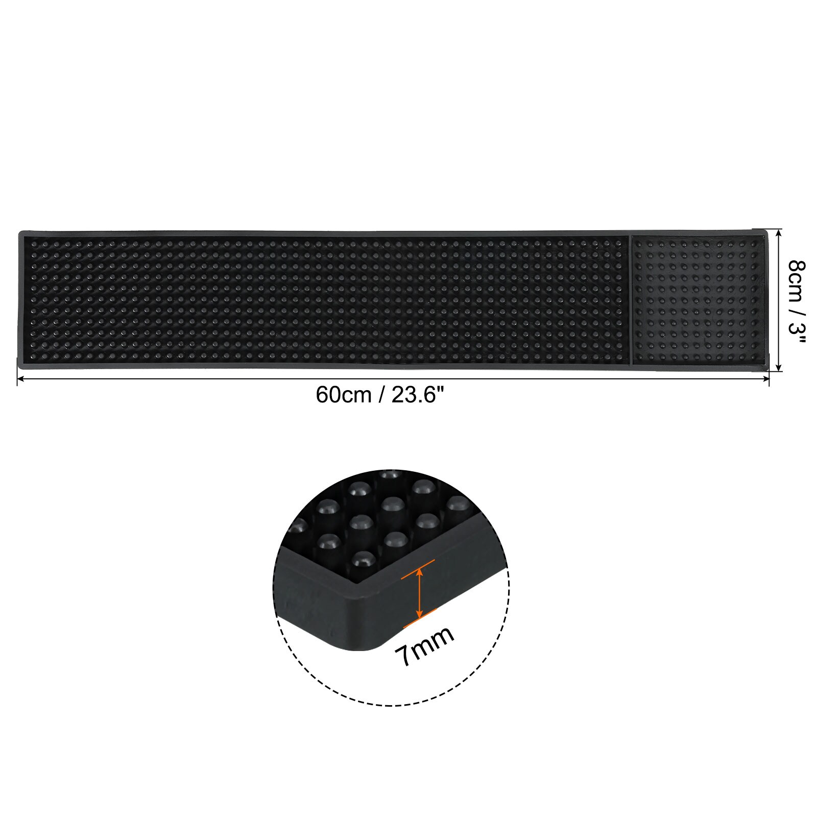 PATIKIL 23.6 Inch x 3 Inch x 0.27 Inch PVC Bar Mat Non-Slip Bar Service ...