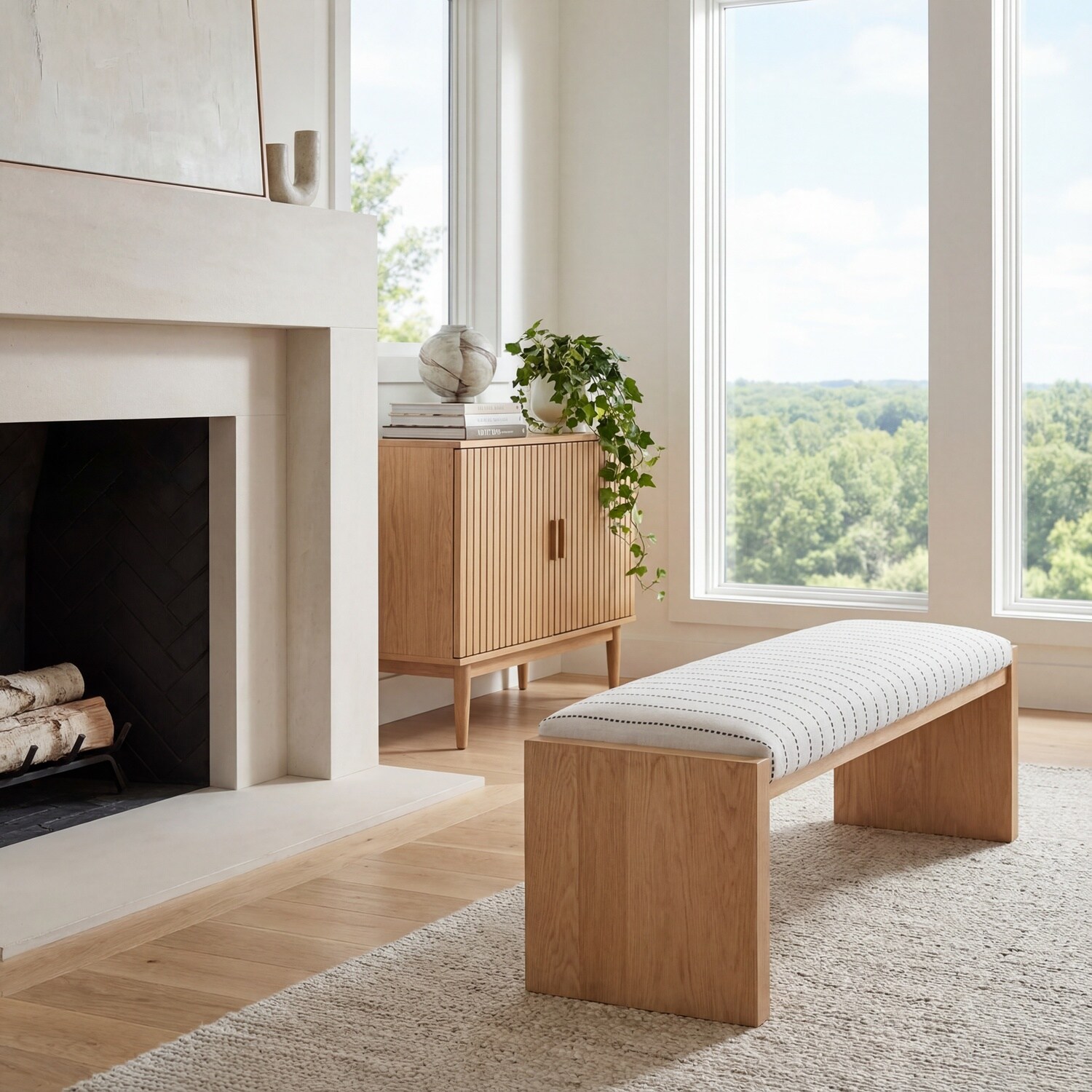 Livabliss Becki Owens Kapri Modern Tan Accent Bench 48-in x 18-in x 18 ...