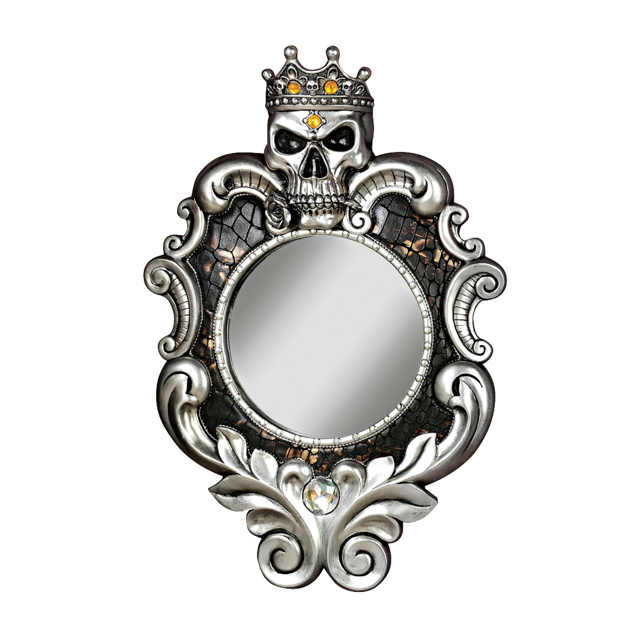 Design Toscano 10-in W x 14.5-in H Resin Skeleton Mirror Bohemian Wall ...
