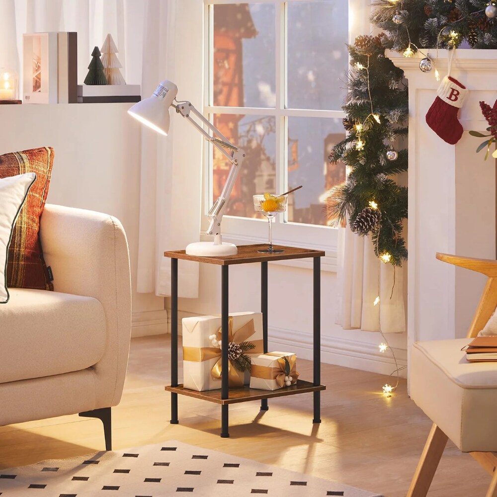 Slickblue Industrial Side Table (15W x 19.7H Inch) Particleboard ...