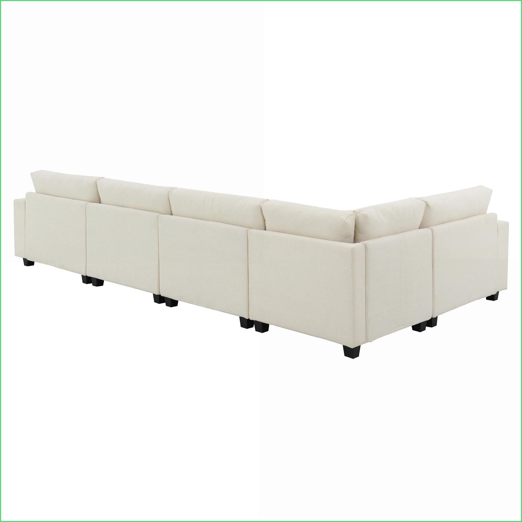 Watnature Sectional Sofas U Shaped 6-Seat Chenille Couch with Ottoman ...