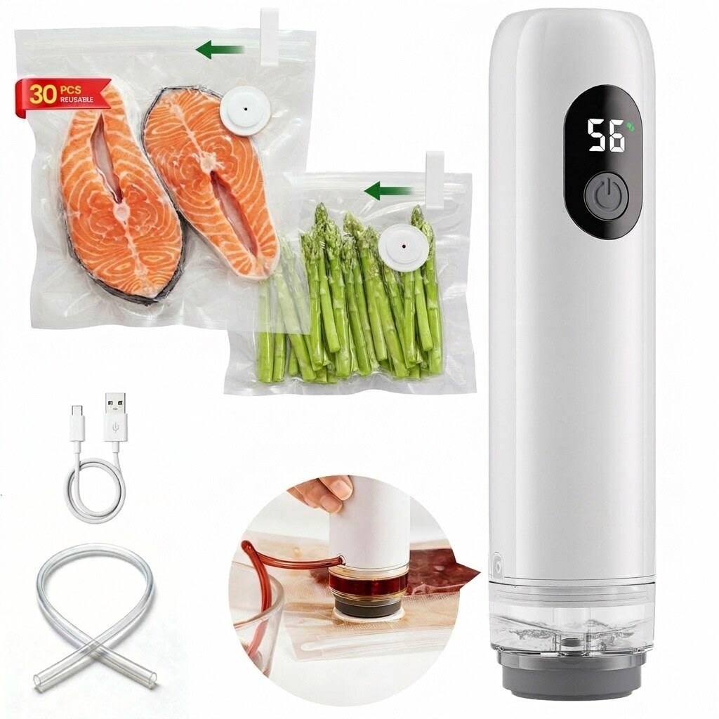 Anqtovp Compact Handheld Vacuum Sealer Machine with LED Display and ...