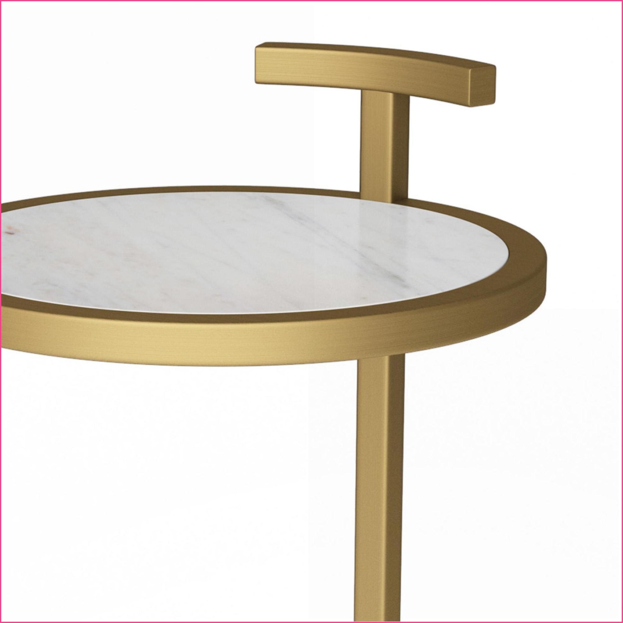 Watnature Space Saving White Marble amp Gold Metal Coffee Table Modern ...