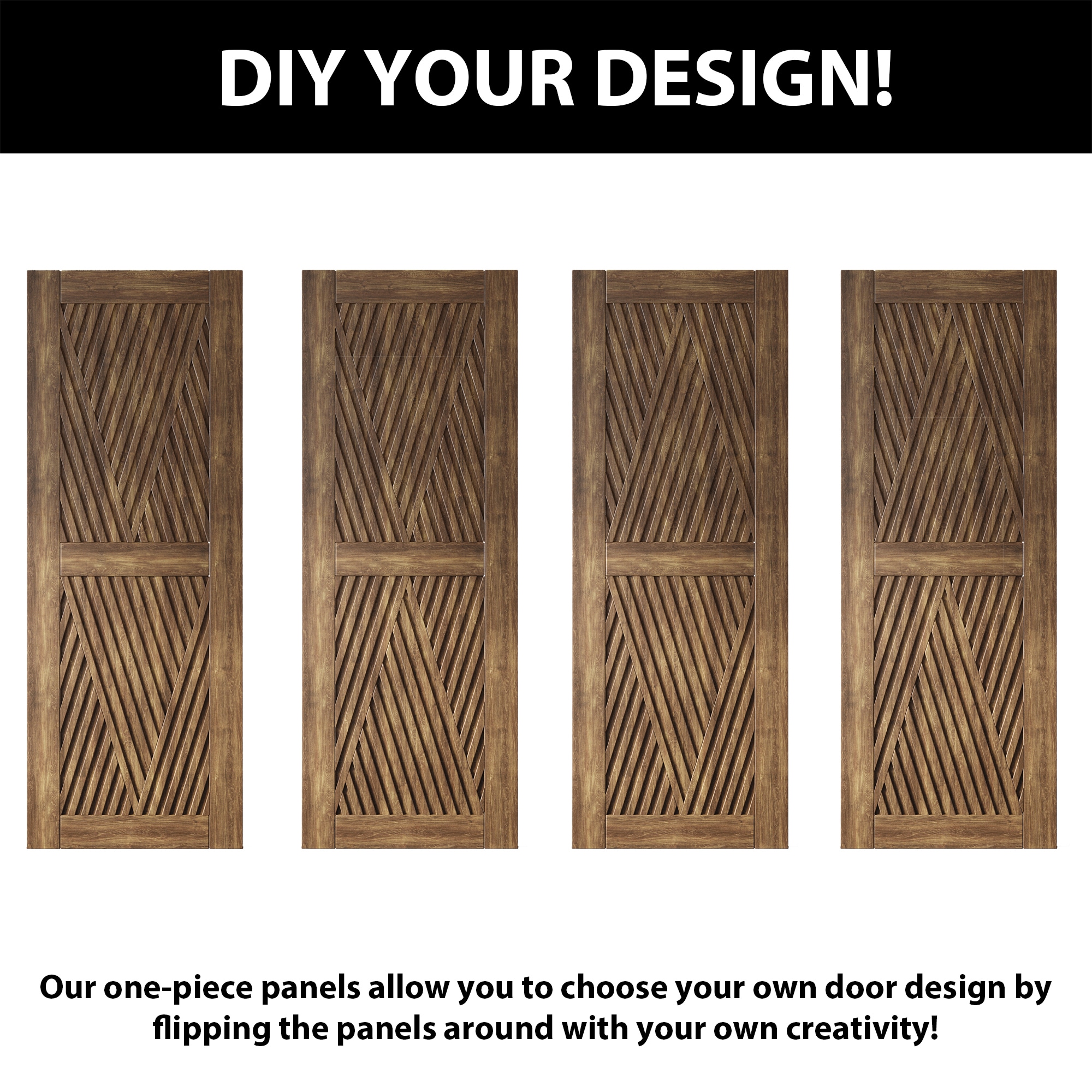 HOMACER 30-in x 80-in Dark Walnut Pine Wood Solid core Single Barn Door ...