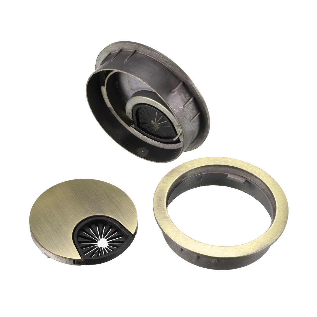 Unique Bargains Cable Hole Cover 2inch/50mm Zinc Alloy Desk Wire Cord ...