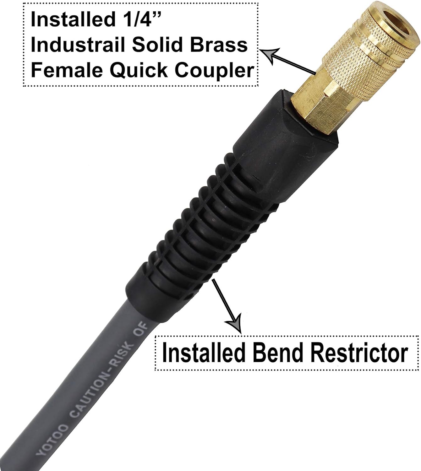 YOTOO Hybrid Air Hose Heavy Duty Lightweight Kink Resistant All Weather ...