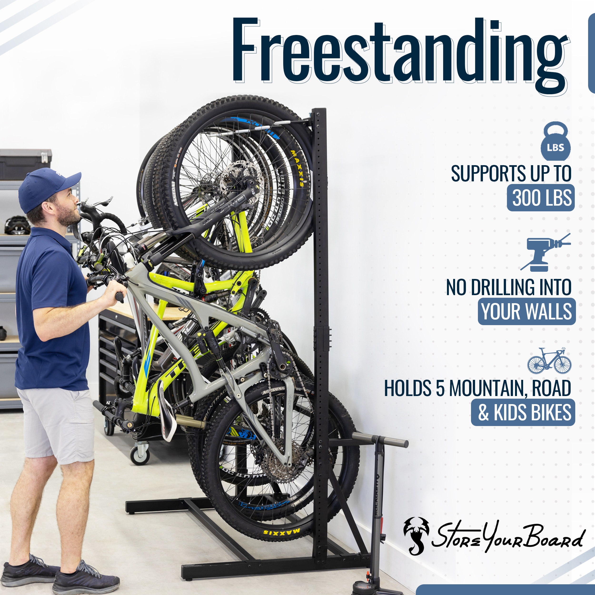 StoreYourBoard Freestanding G-Bike - Holds 5 Bikes in the Bike Racks ...