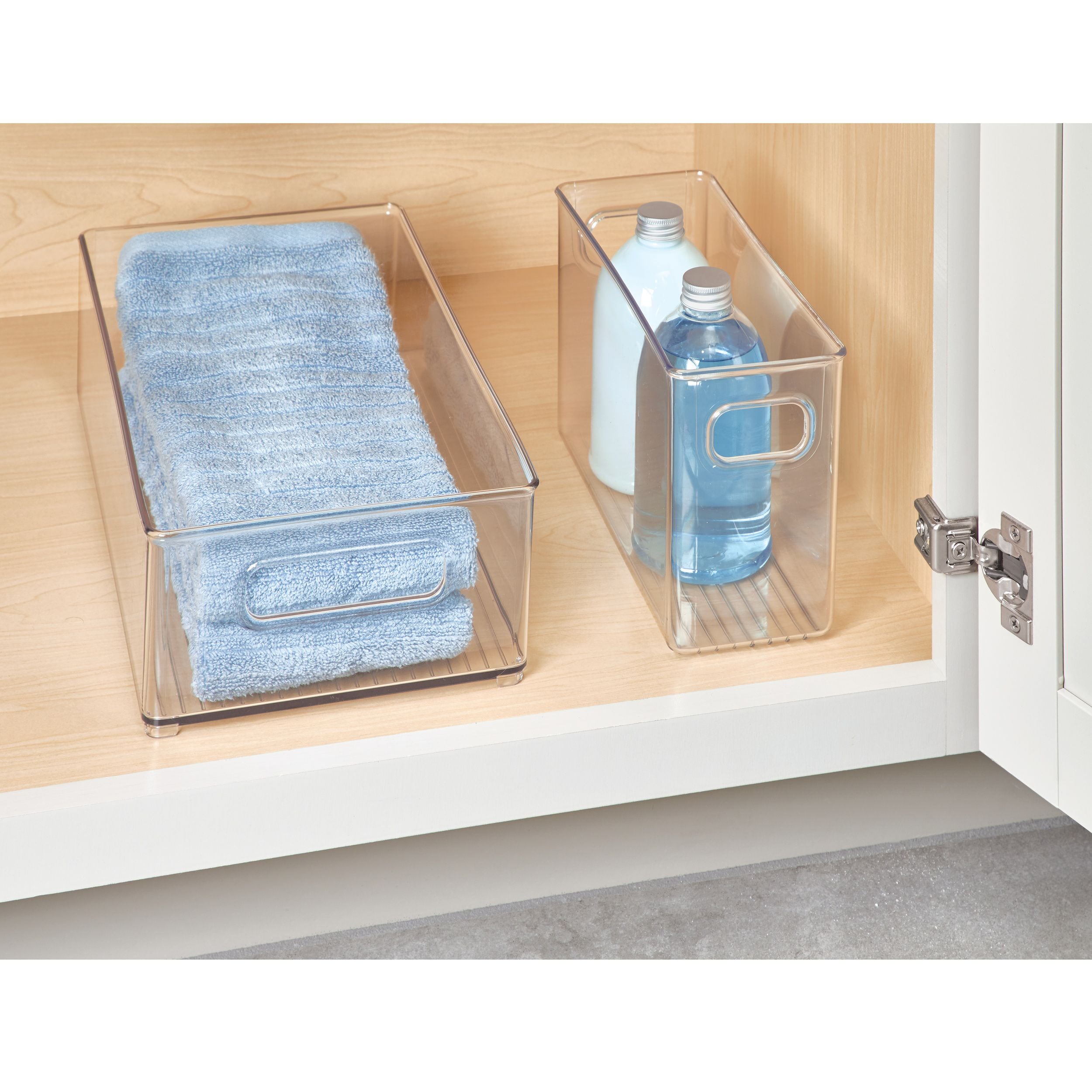 iDesign Plastic Stackable Fridge Bin with Handles - Set of 6 - Clear ...