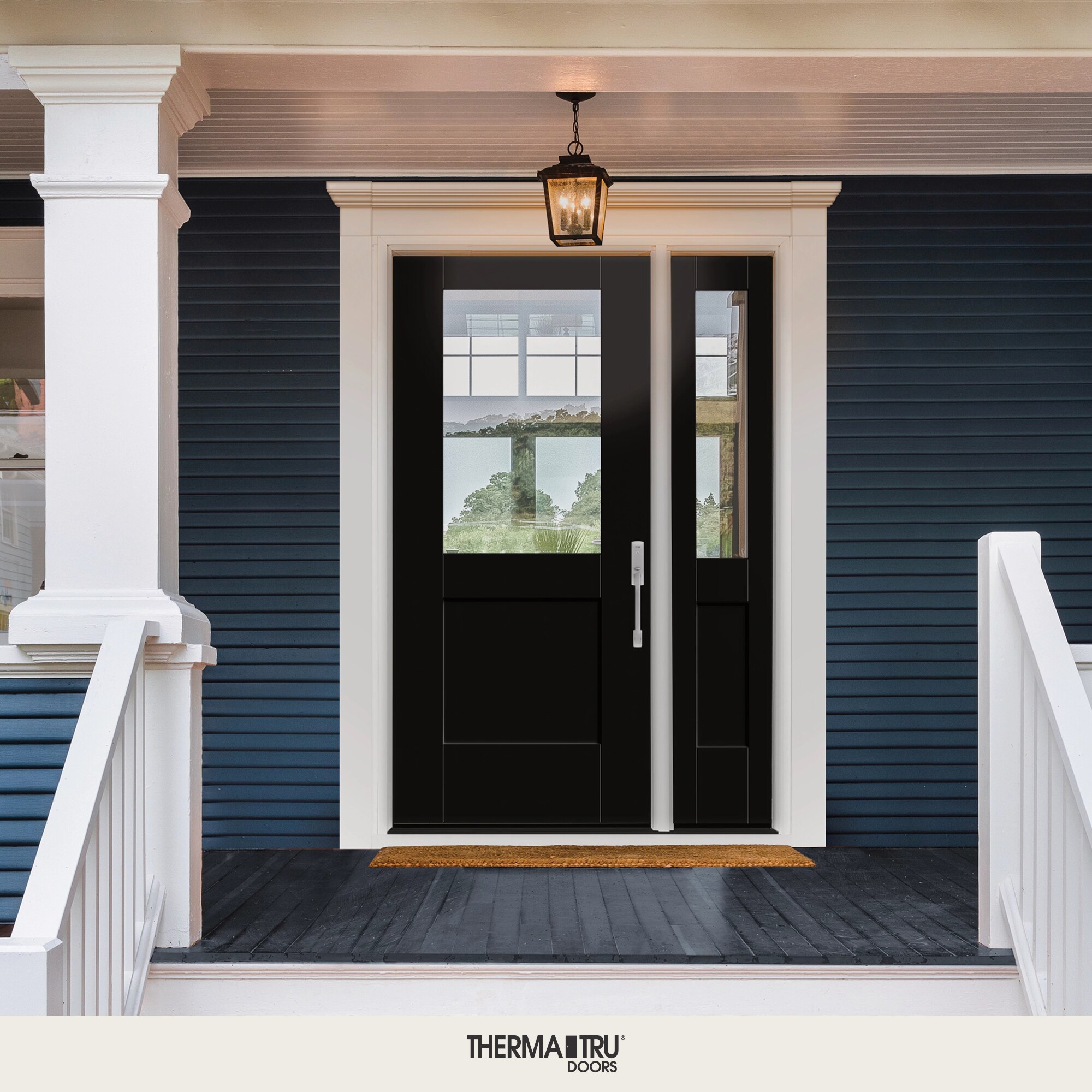 Therma-Tru 68-in x 80-in x 4-9/16-in Fiberglass Half lite Right-hand ...