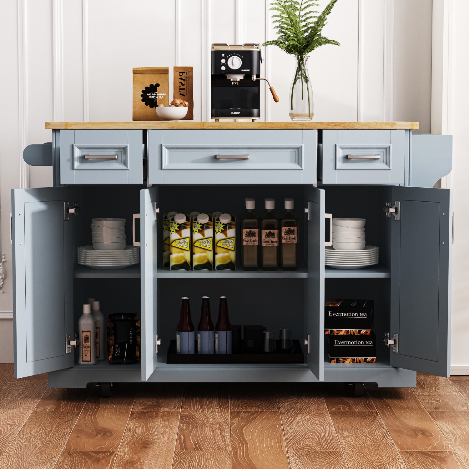 Streamdale Furniture Streamdale 54in Kitchen Island with Drop Leaf ...